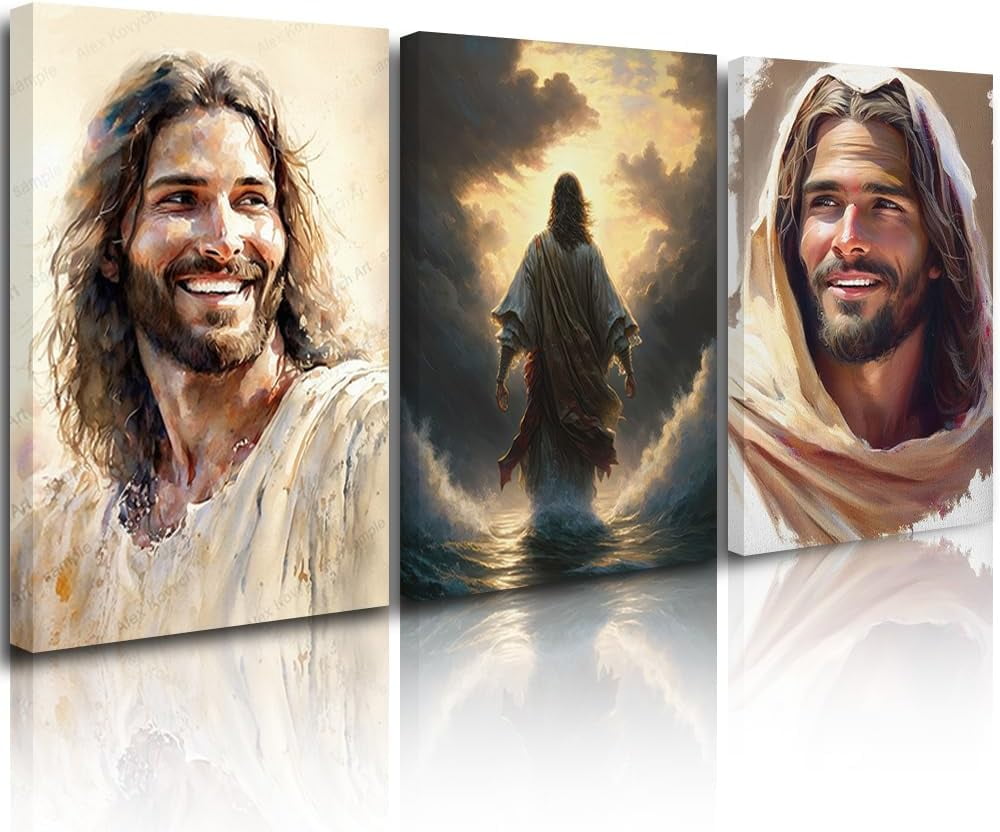 AEFER Jesus Christ Jesus Loves Me,Jesus Wall Decor Christian Wall Art ...