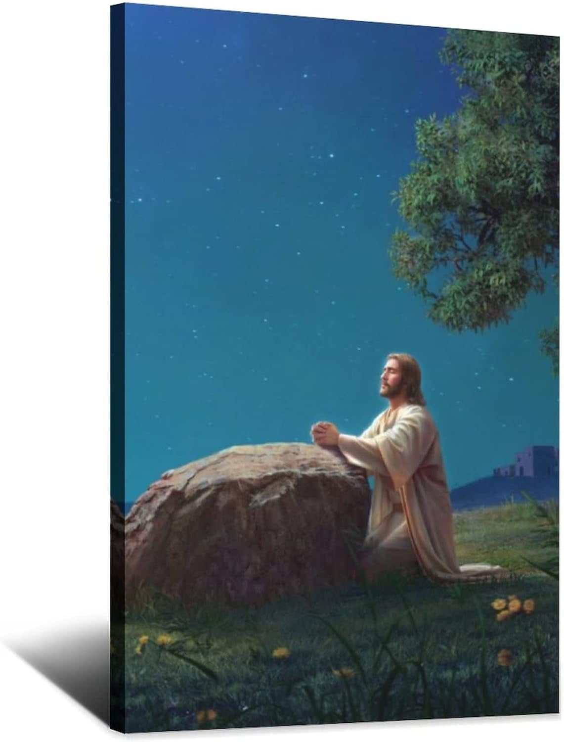 AEFER Jesus Christ Praying at Gethsemane Canvas Wall Art Print Poster ...