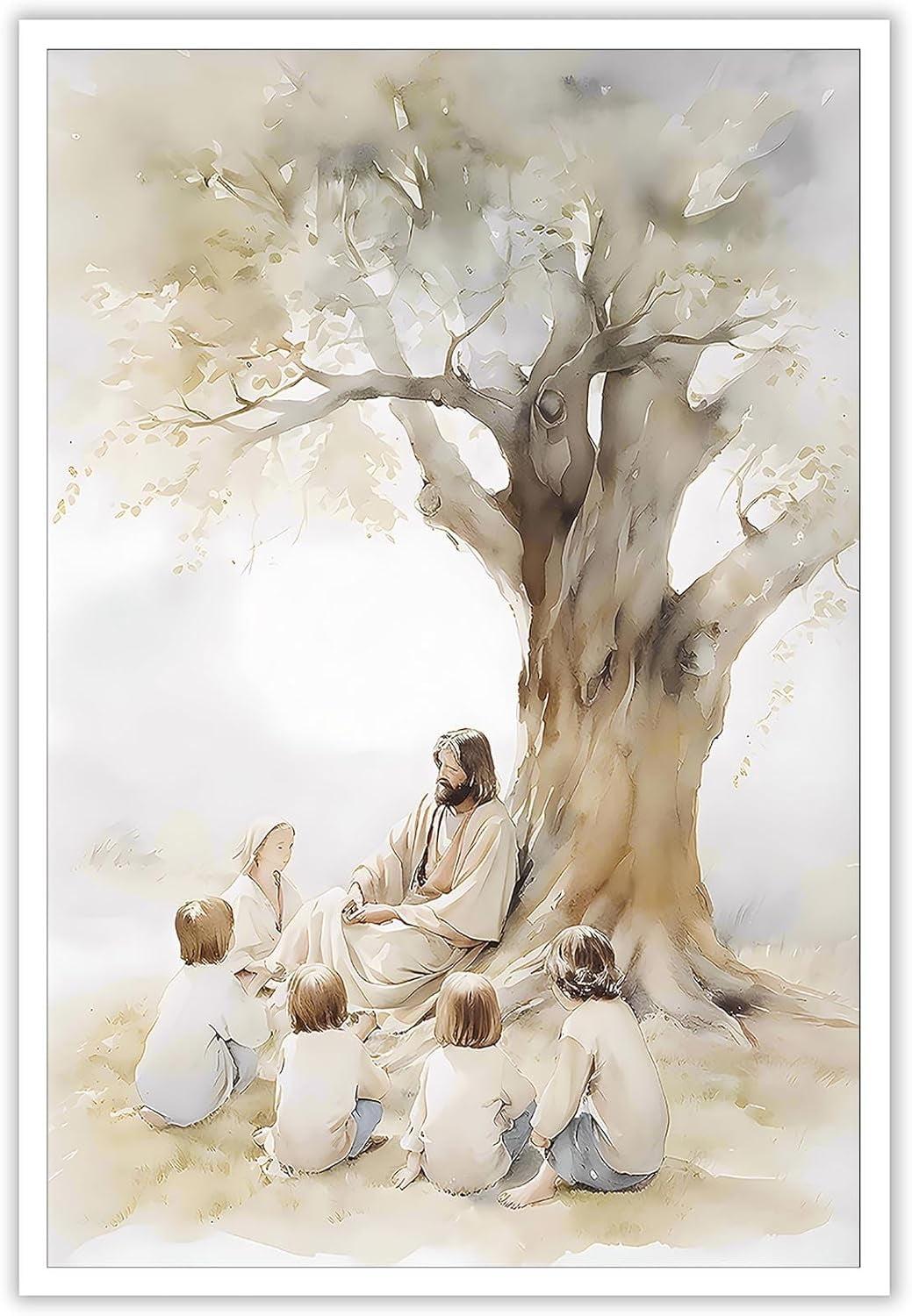 AEFER Jesus Christ Telling A Story To A Group Of Children Of Different ...