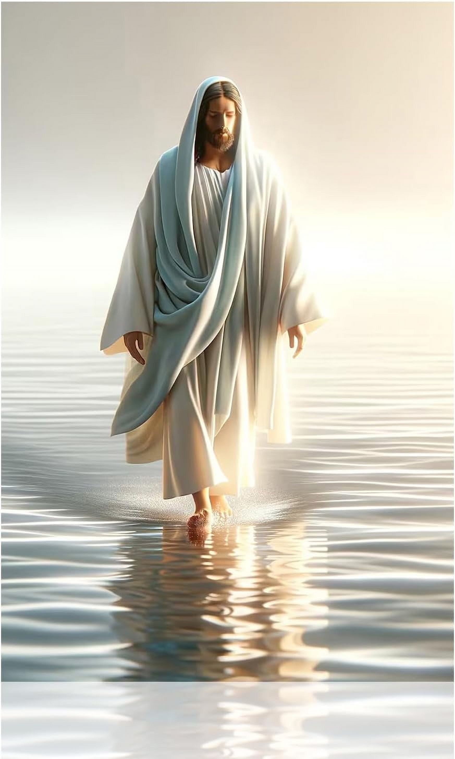AEFER Jesus Christian Canvas Wall Art Jesus Walking on Water Poster HD ...