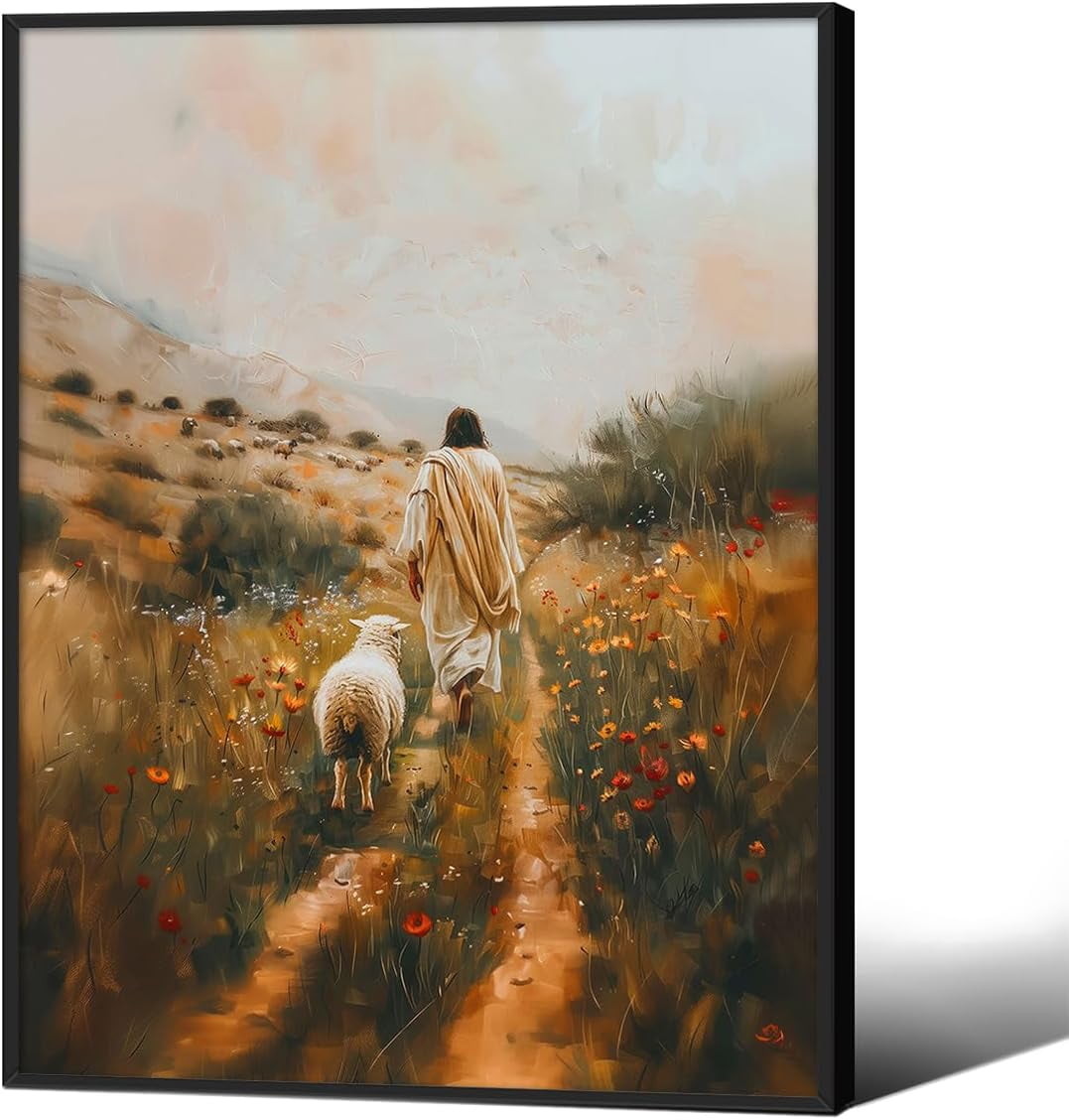 AEFER Jesus Christian Canvas Wall Art Jesus Walking on Water Religious ...