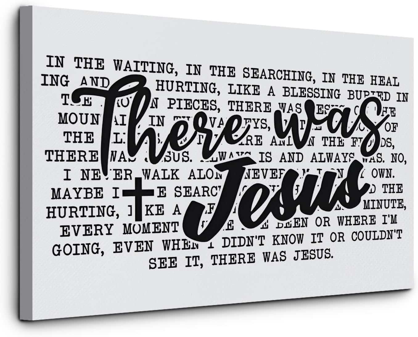 AEFER There was Jesus Christian Canvas Wall Art, Religious Wall Decor ...