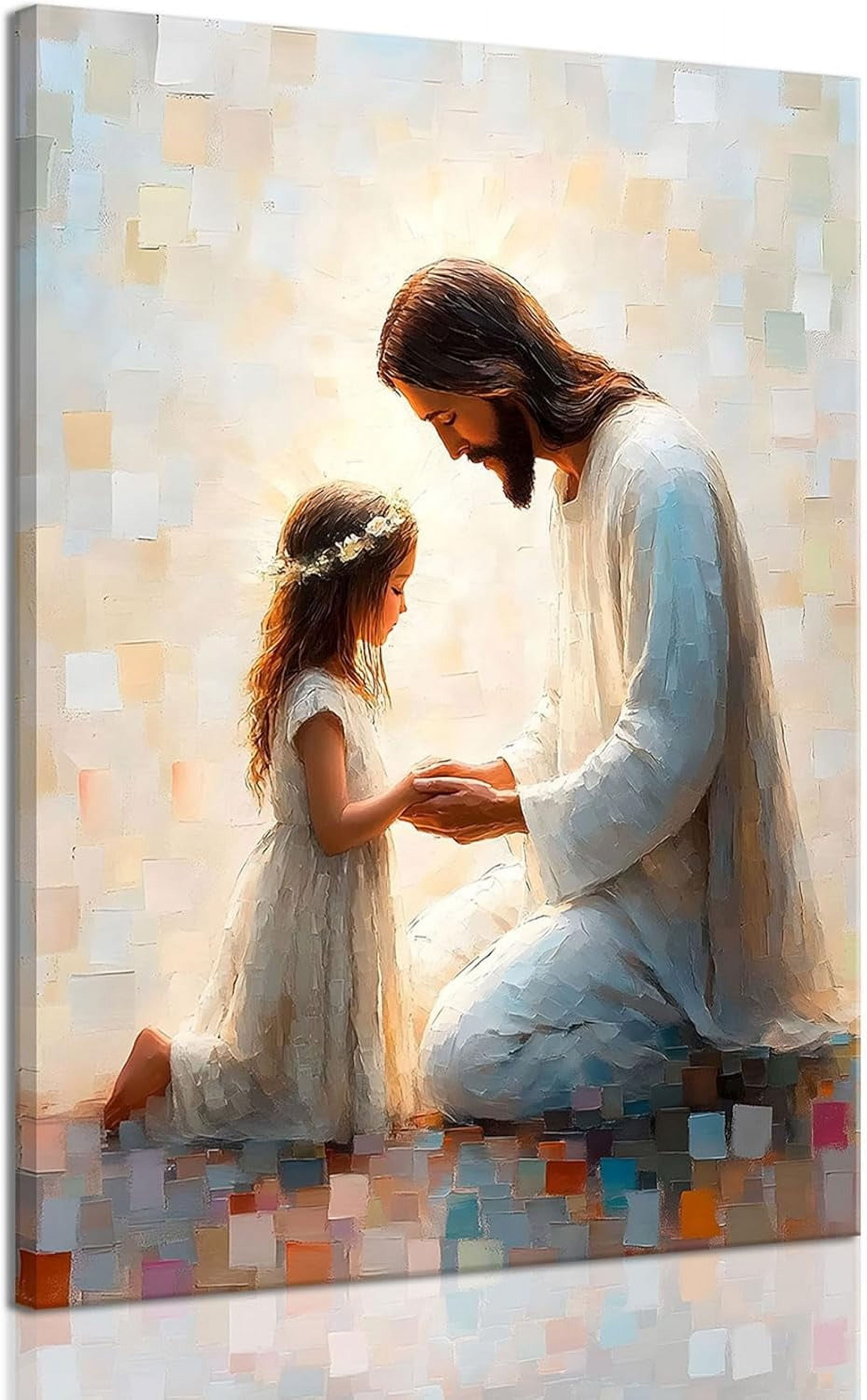 AEFER Jesus Christian Wall Art Jesus With Children Religion Faith ...