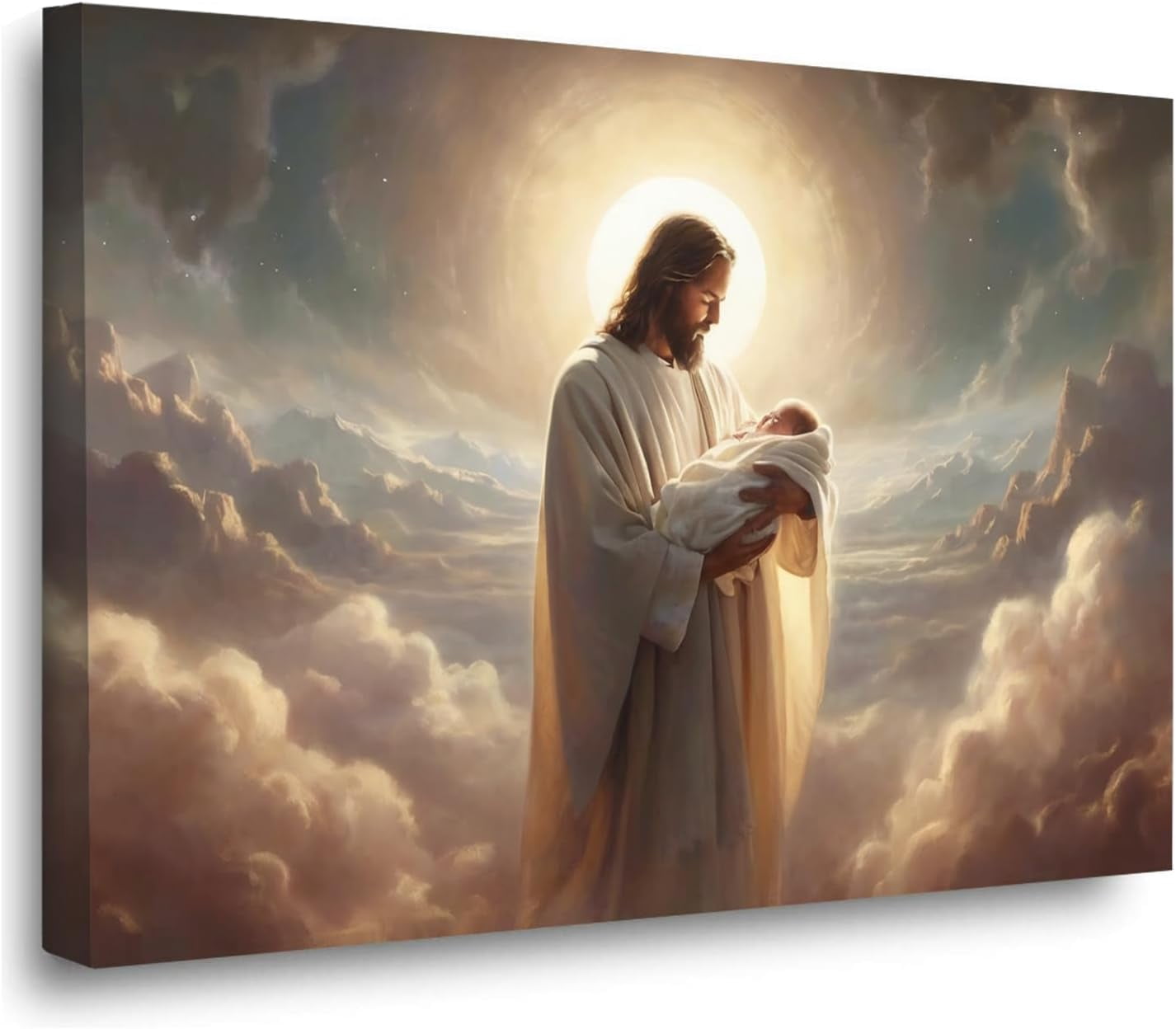 AEFER Jesus Holding Baby Inspirational Wall Decor Christian Wall Art ...