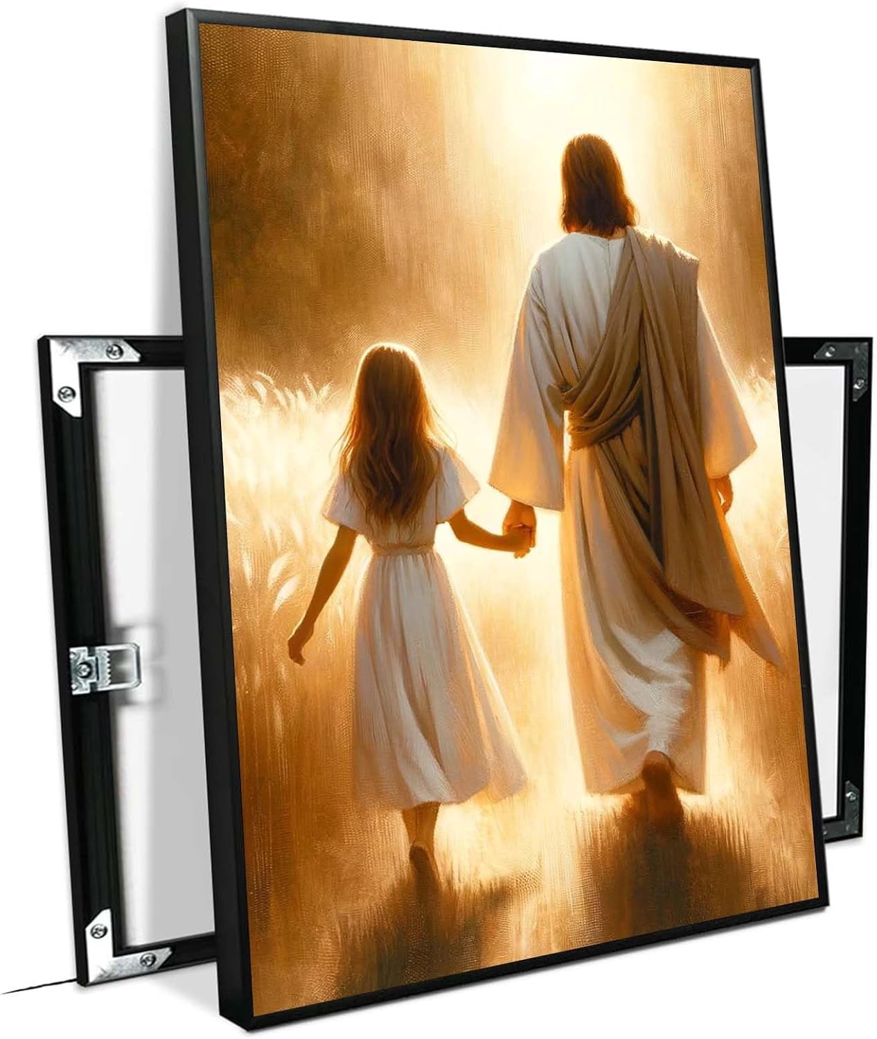 AEFER Jesus Holding Little Girl Christian Bible Art Oil Painting Modern ...