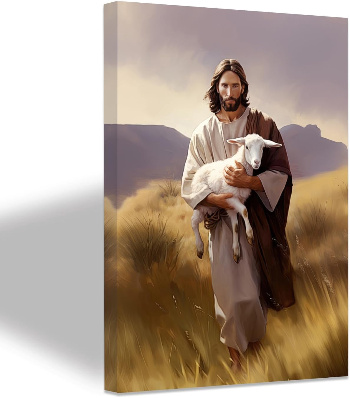 AEFER Jesus Lamb Wall Art Jesus Sheep Painting Christ Pictures ...