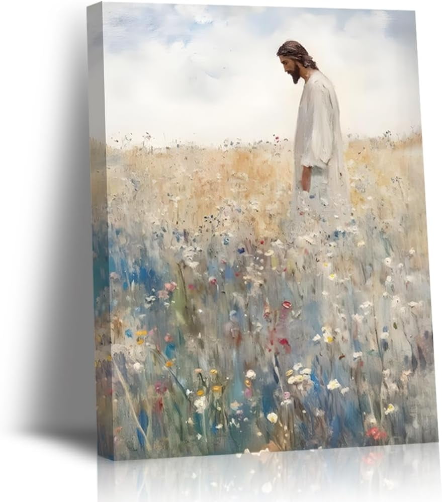 AEFER Jesus Leaves The 99 Christian Canvas Wall Art Inspirational ...