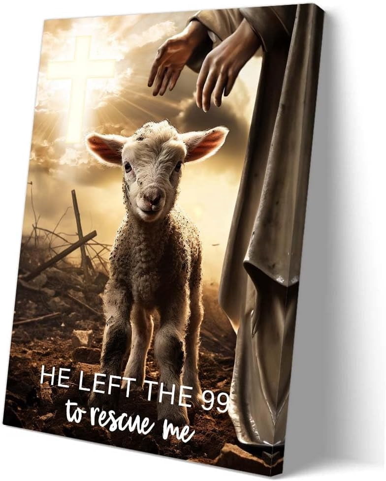 AEFER Jesus Leaves The 99 Sheep Wall Art Bible Verses Wall Decor Poster ...