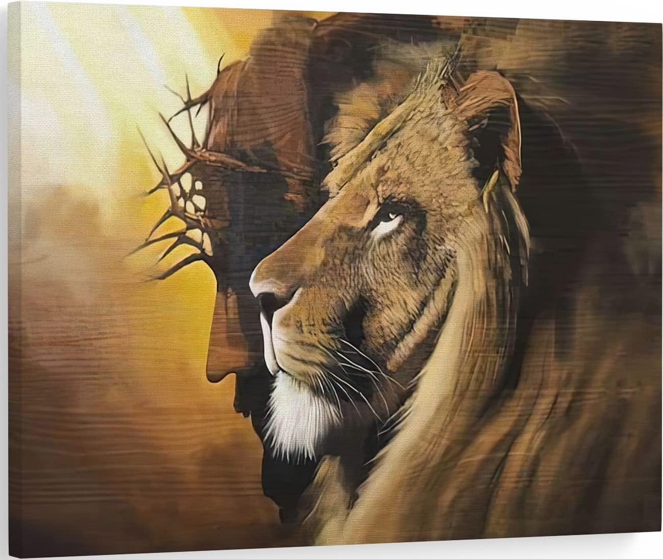 AEFER Jesus Lion Canvas Wall Art Poster Prints Christian Wall Decor ...