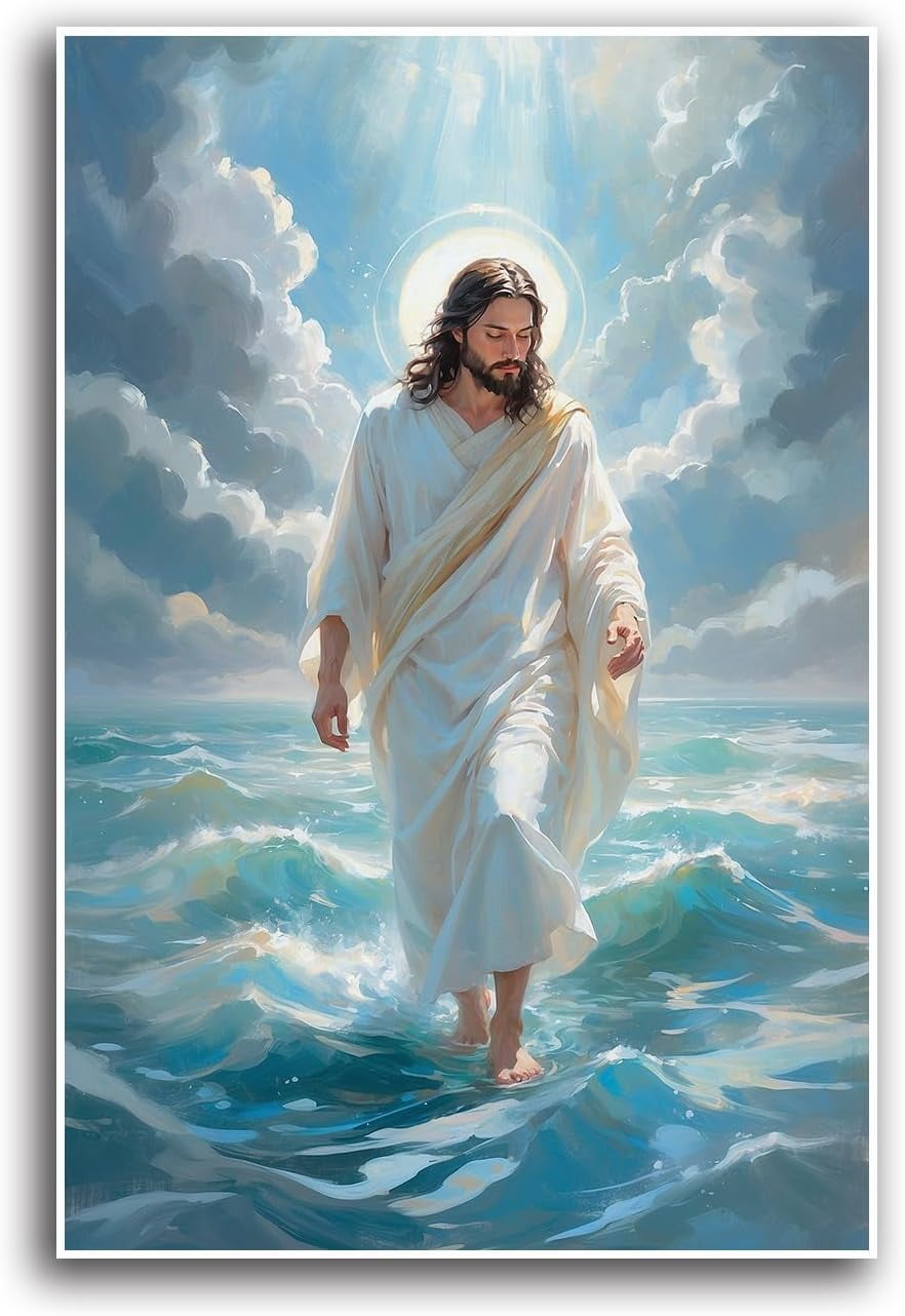 AEFER Jesus Mural Divine Mercy Painting Canvas Wall Decor Christian ...