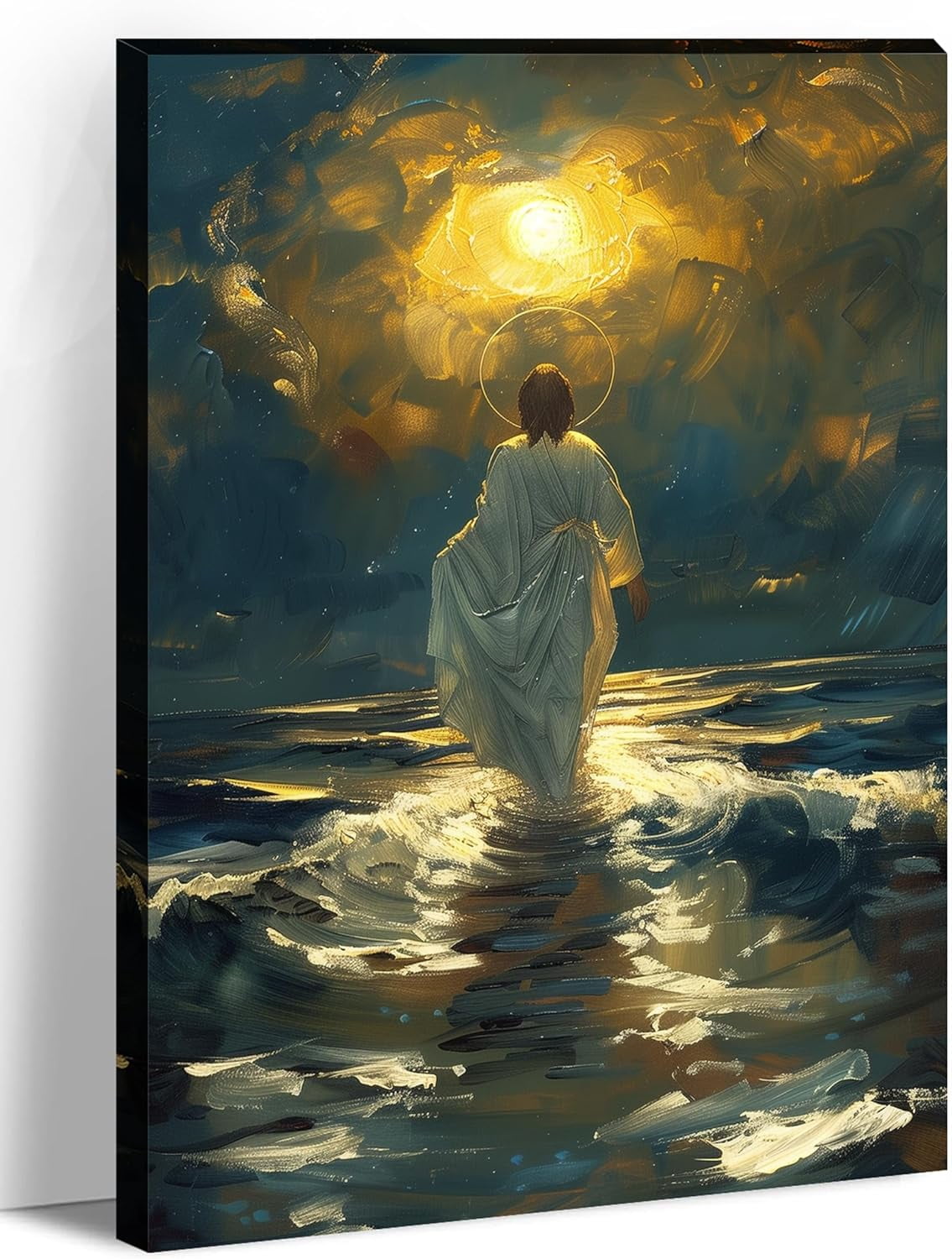 AEFER Jesus Pictures for Wall God Canvas Wall Art Jesus Walking on ...