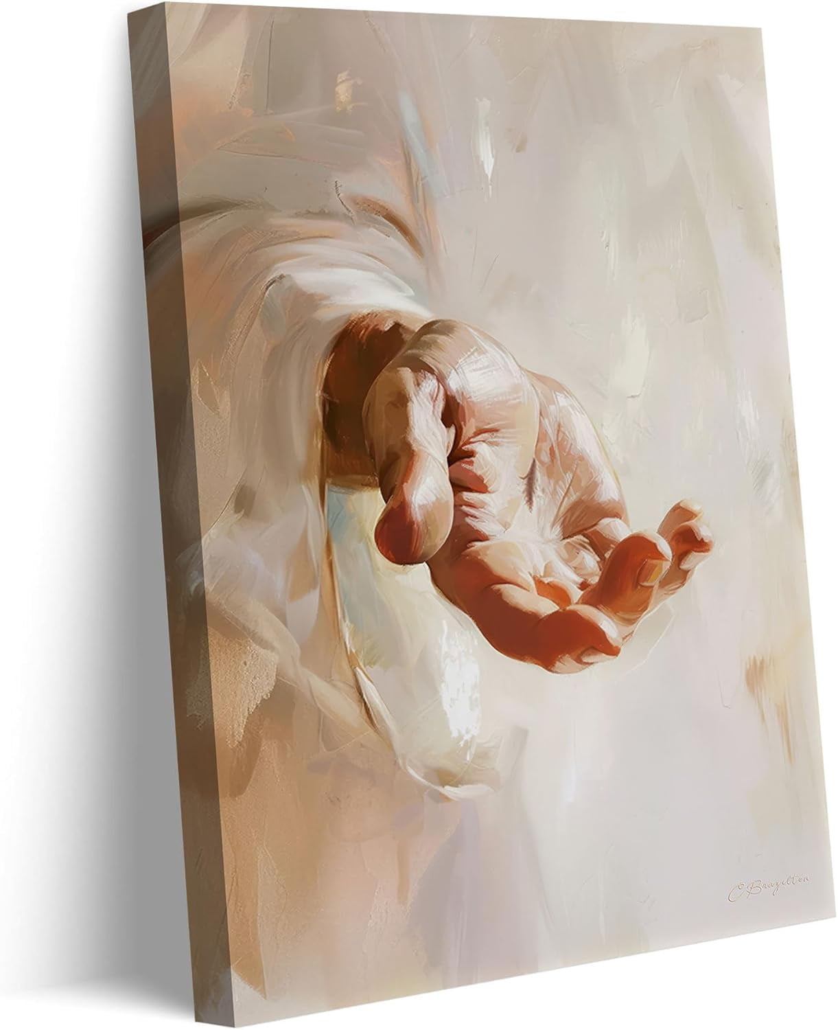 AEFER Jesus ReaHand Canvas Wall Art Christian The Hand Of God Wall ...
