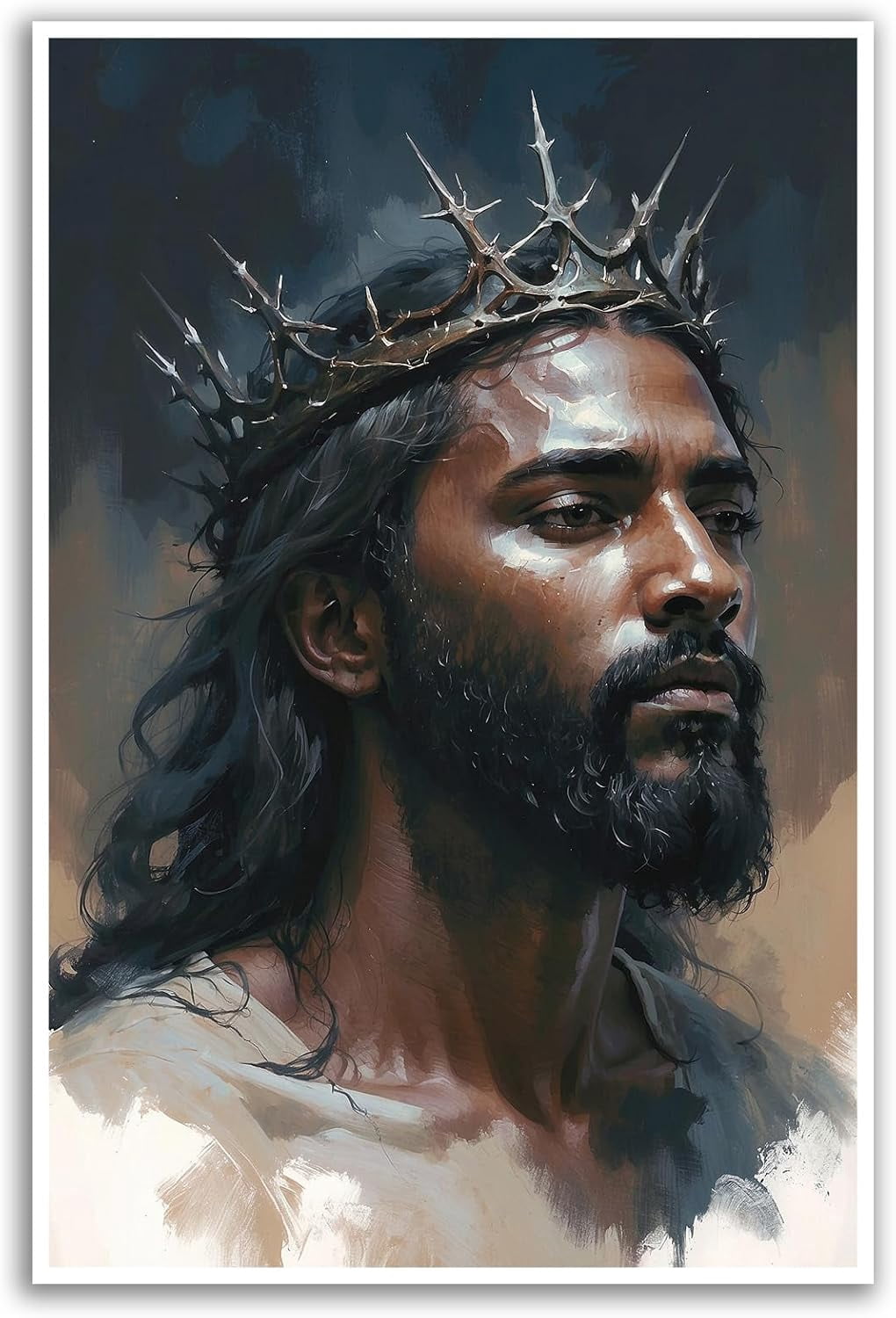 AEFER Jesus Thorns Portrait Poster African American Mural Black ...