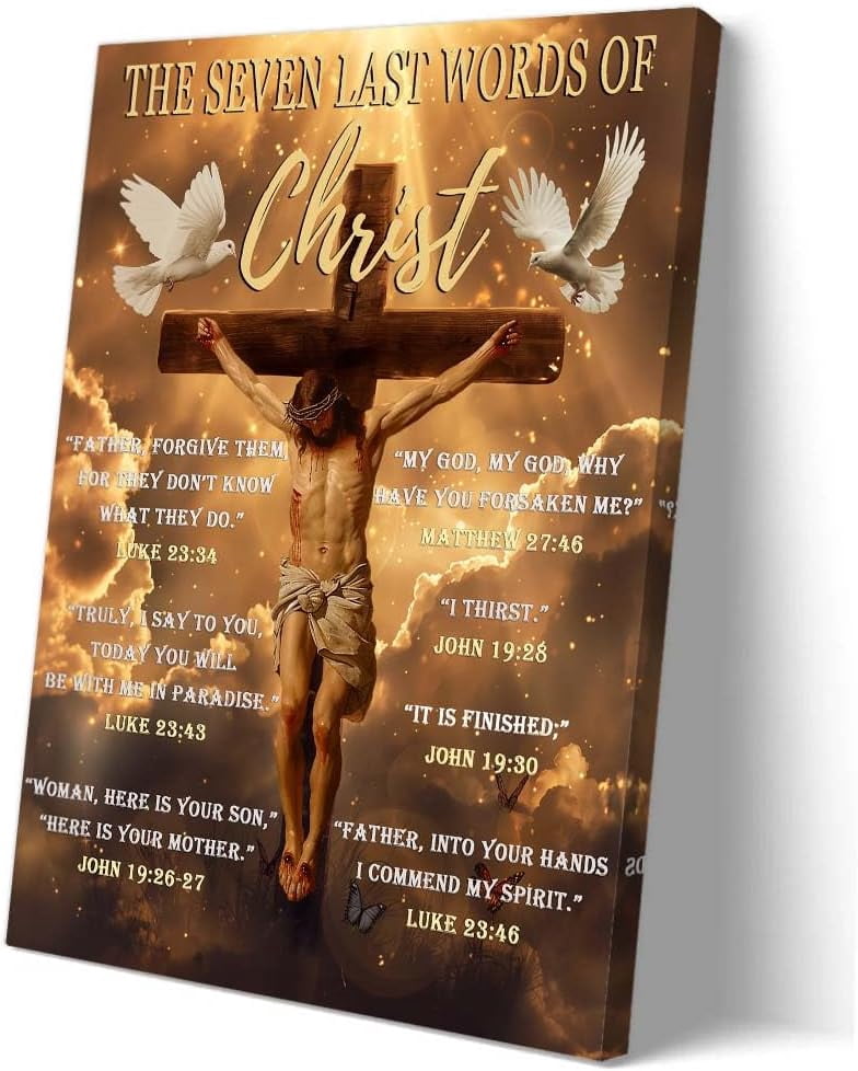 AEFER Jesus Wall Art Bible Quote Wall Decor Painting Artwork The Seven ...