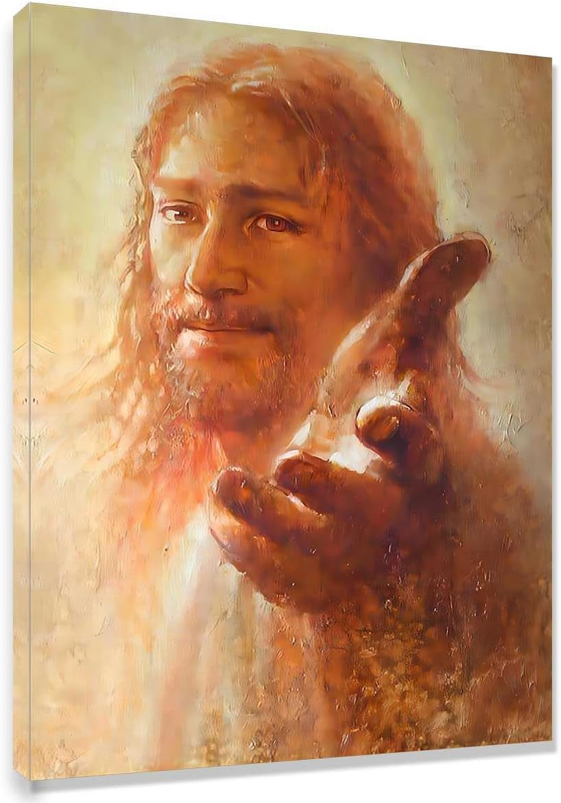 AEFER Jesus Wall Art Canvas Painting Hand of God Jesus Picture Jesus ...