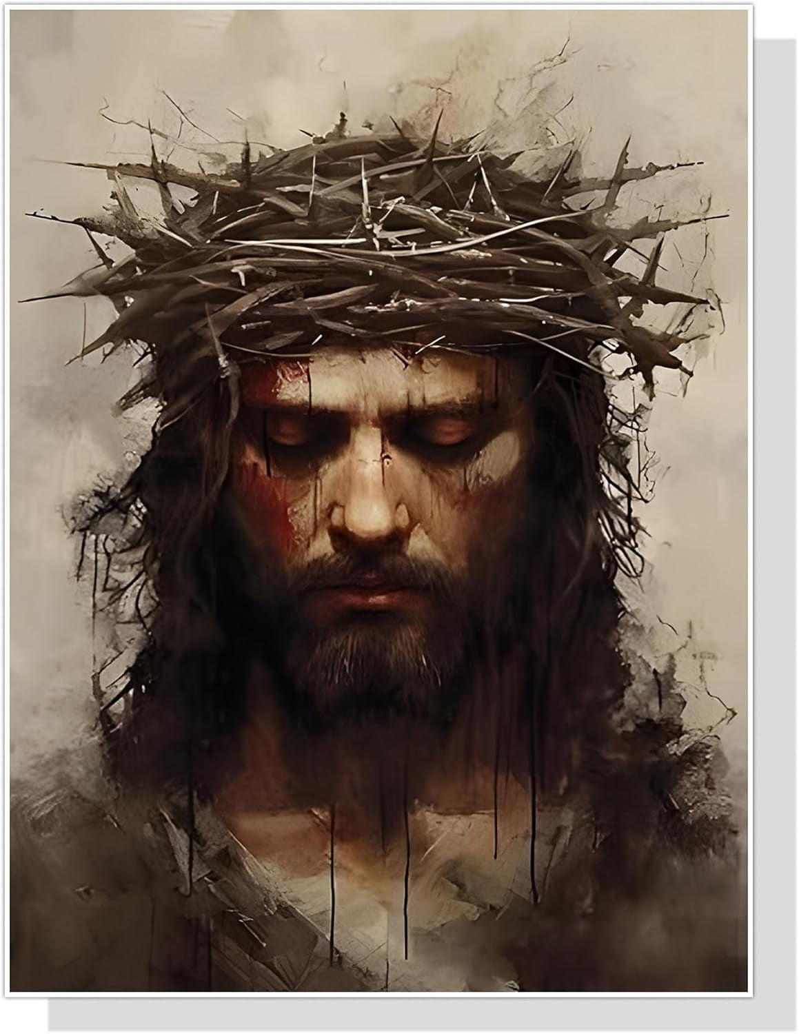 AEFER Jesus Wall Art Christian Posters Religious Catholic Crown of Thorns Painting Prints Church ...