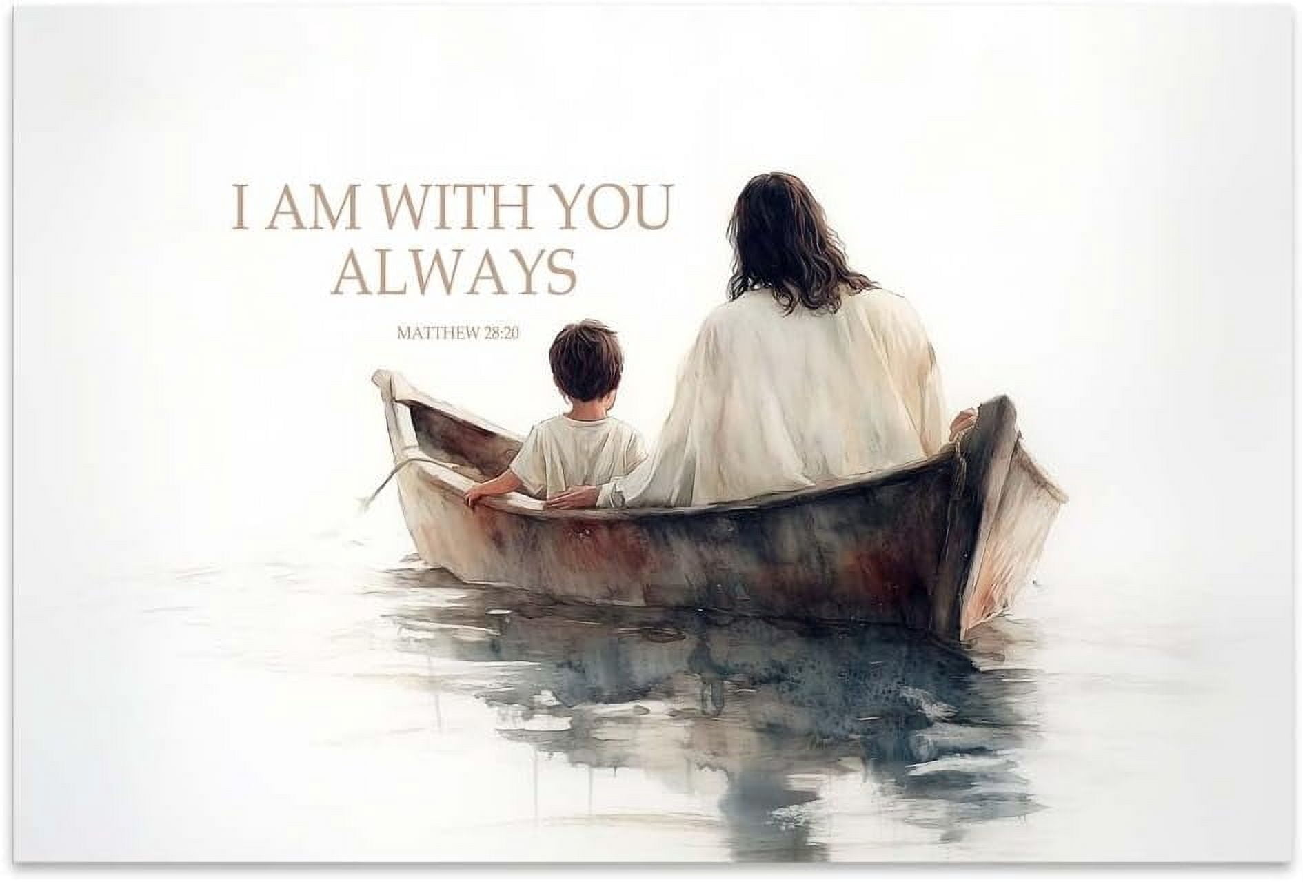 AEFER Jesus Wall Art Decor, Christian Wall Art, Jesus and Boy Canvas ...