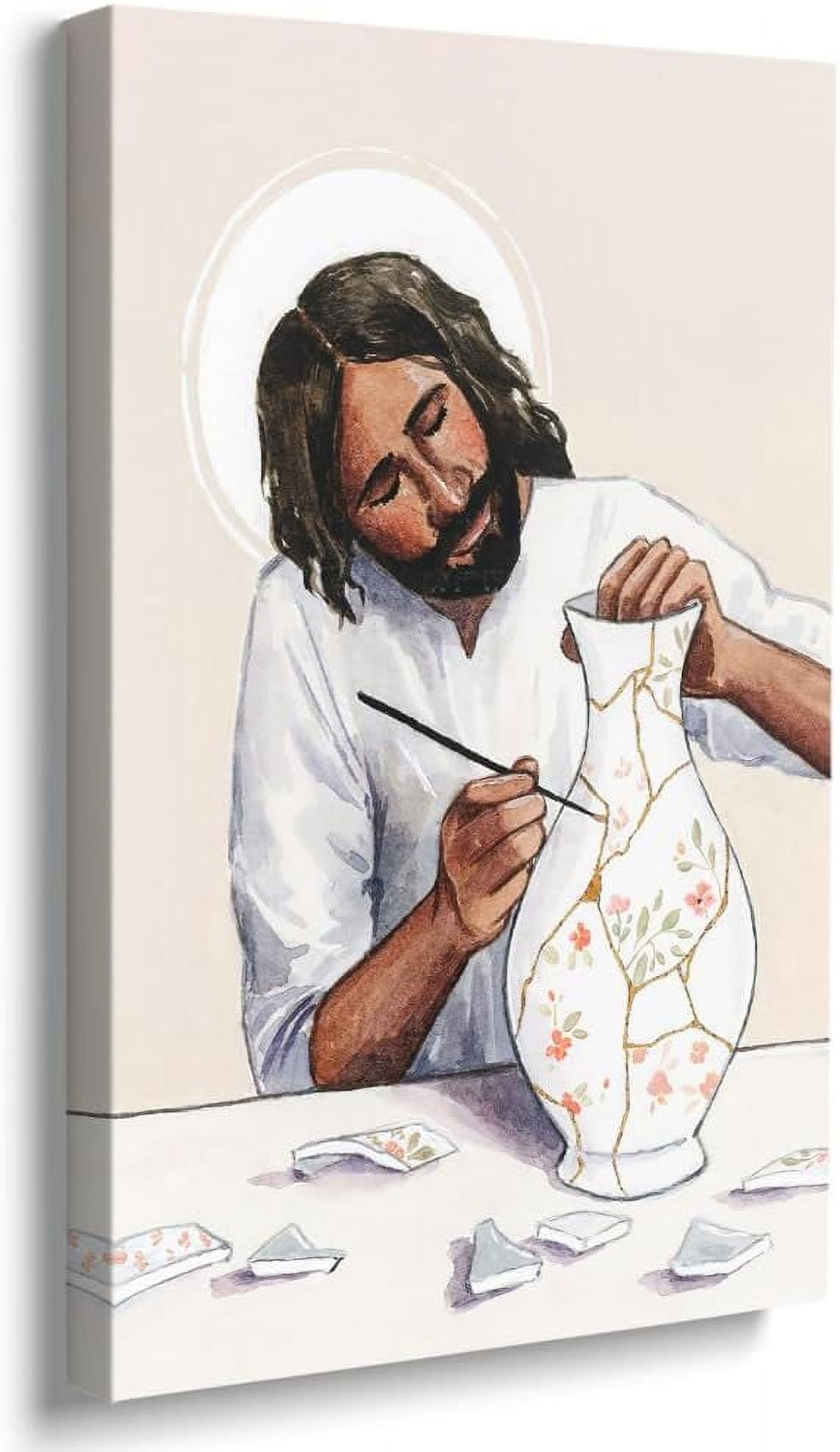 AEFER Jesus Wall Art God Artwork Pictures He Heals What Is Broken ...