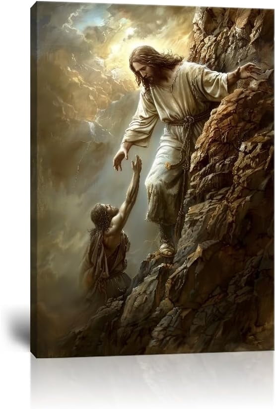 AEFER Jesus Wall Art God Help Wall Decor Christian Pictures Hand of God ...