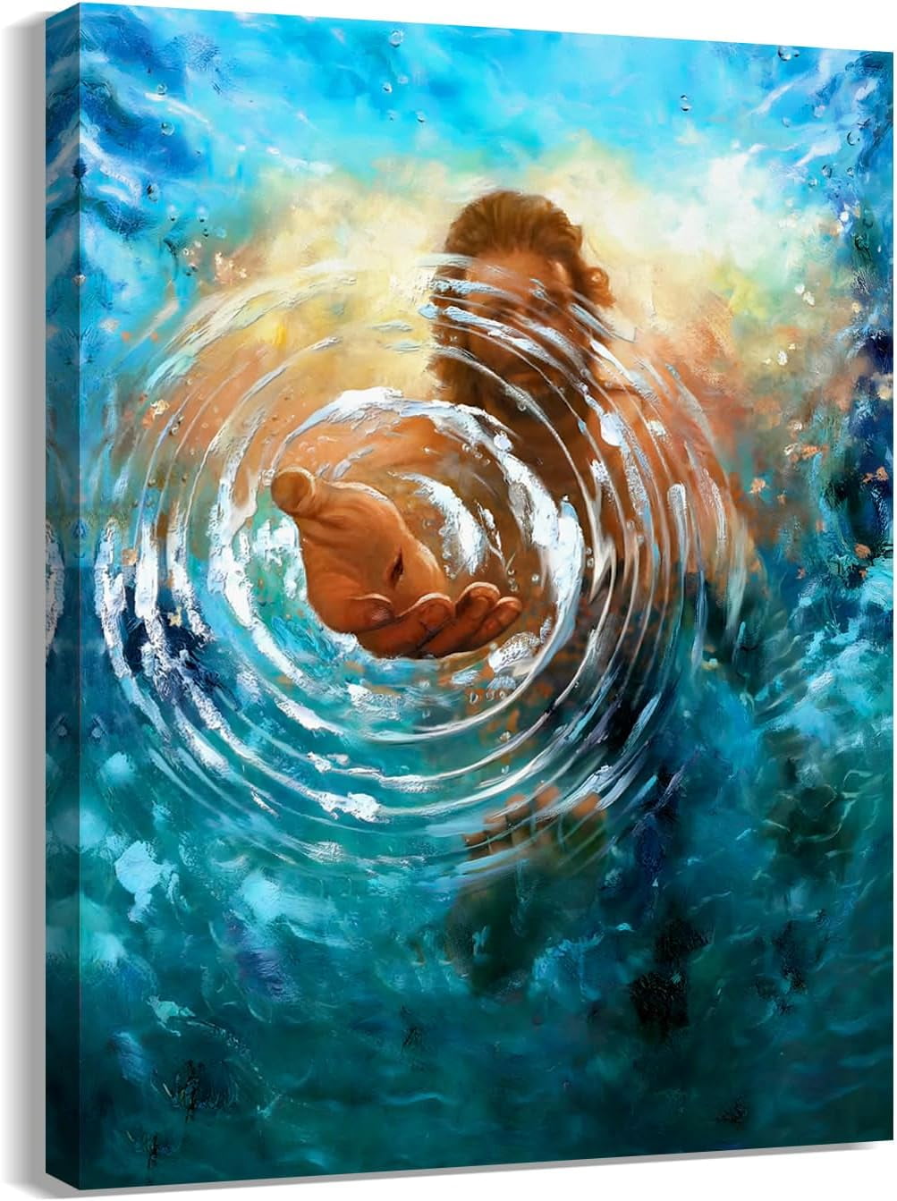 AEFER Jesus Wall Art, Jesus Canvas Painting, Christ God Hand Framed ...