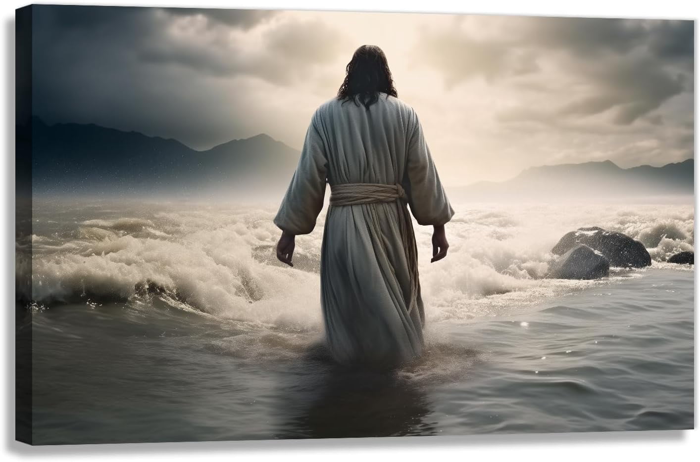 AEFER Jesus Wall Art Jesus Walking On Water Picture Wall Art Jesus ...