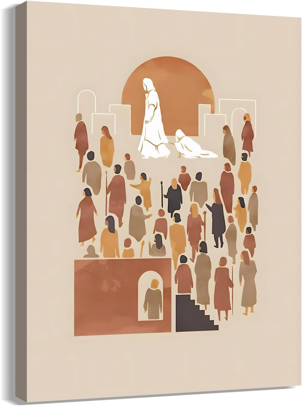 AEFER Jesus Wall Art Painting Picture, Framed Christian God Canvas ...