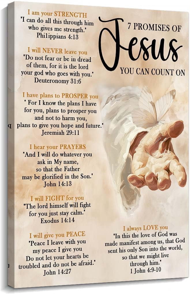 AEFER Jesus Wall Decor Christian Poster, The Seven I am Statements of ...
