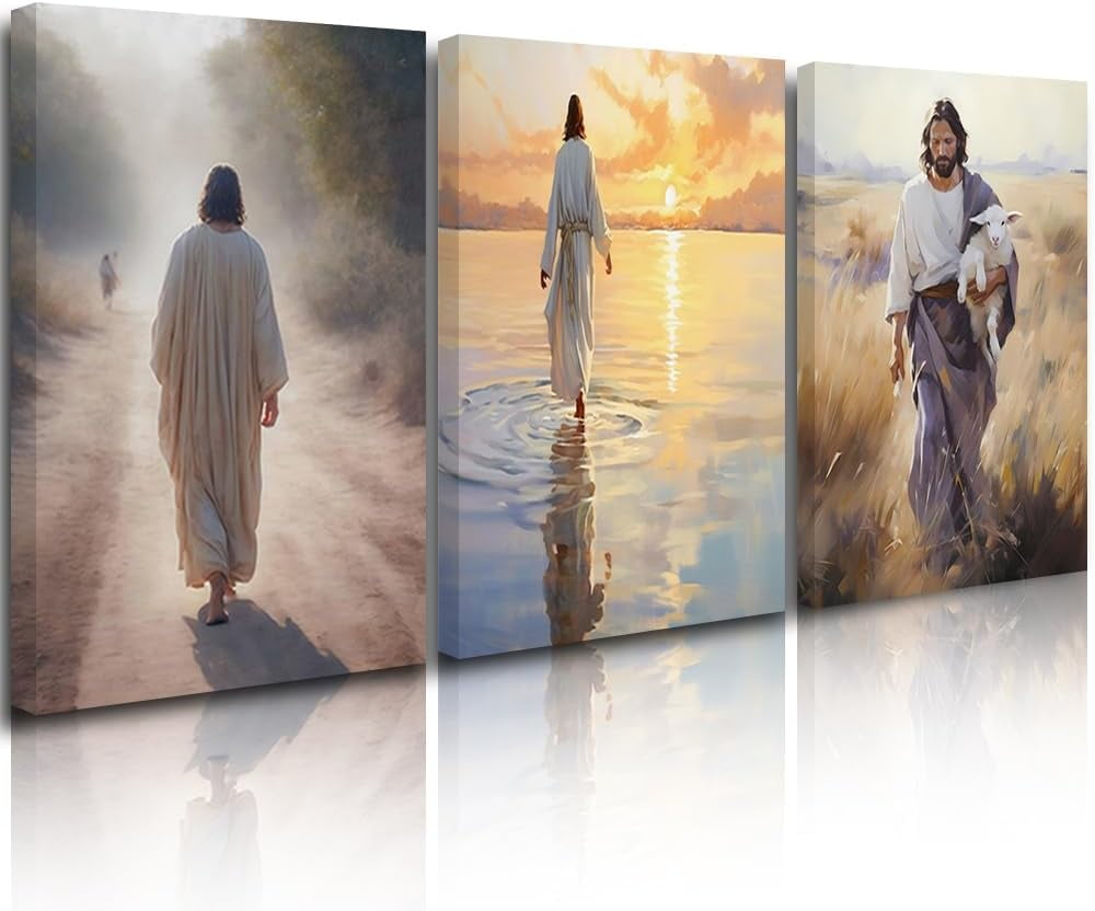 AEFER Jesus Wall Decor Christian Posters Bible Scripture Art,LDS Jesus ...