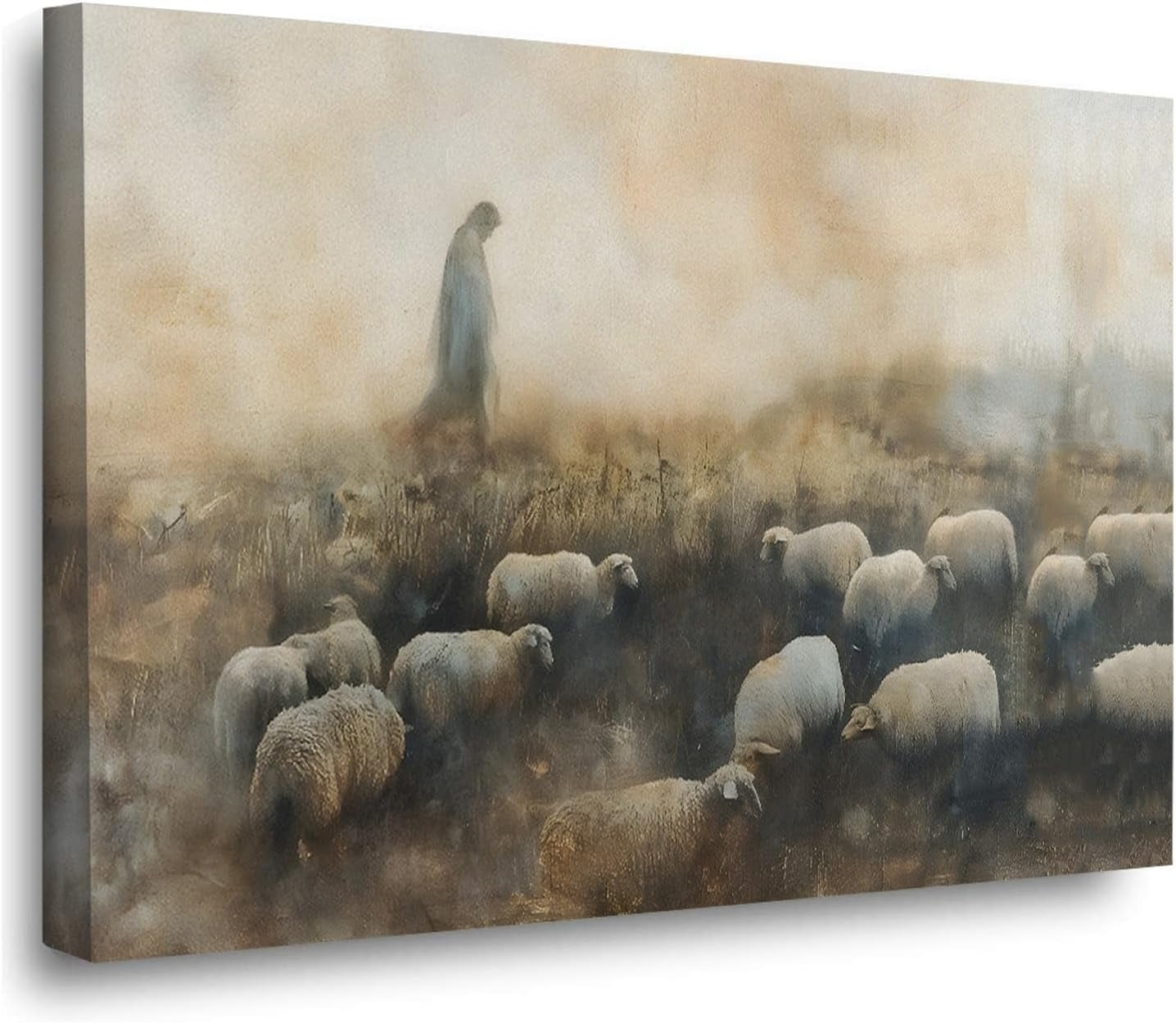 AEFER Jesus With SHeep Print Jesus Good Shepherd Christian Decor Modern ...