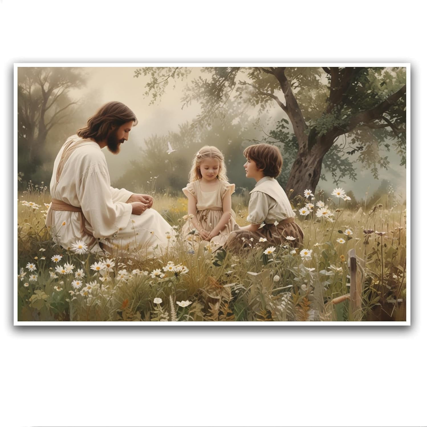 AEFER Jesus and child Inspirational Wall Decor Christian Wall Art ...
