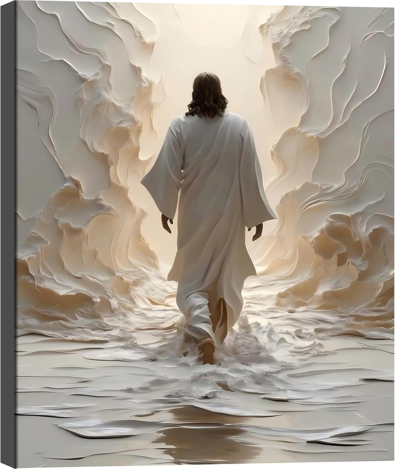 AEFER Jesus walking on water is surreal Canvas Wall Art, Christian ...