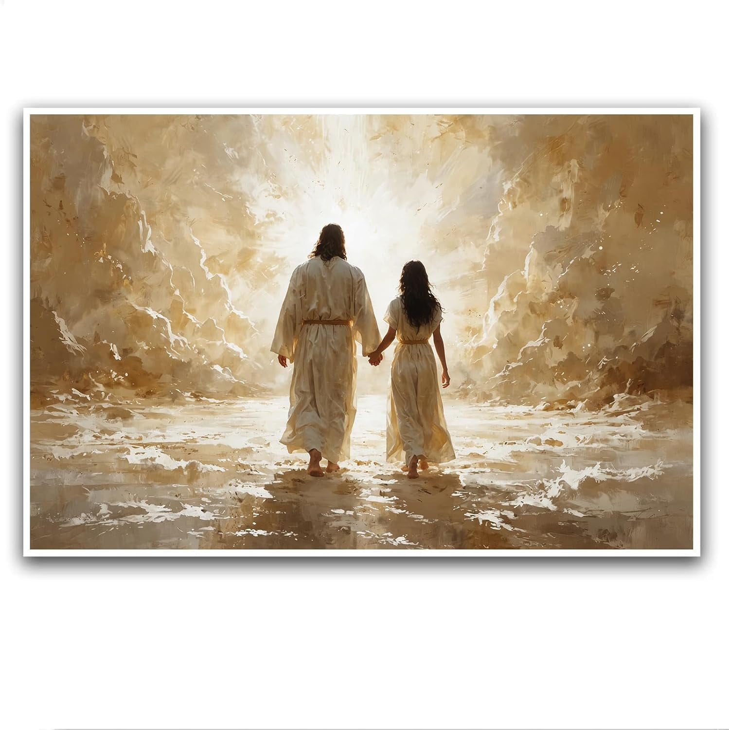 AEFER Jesus and woman Jesus portrait inspirational wall decor Christian ...