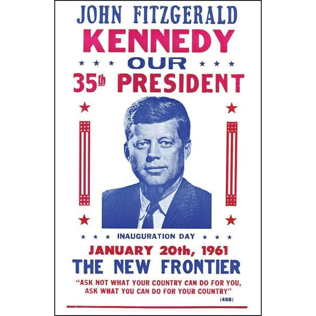 AEFER John F Kennedy Inauguration - JFK Vintage Style Poster Unframe ...