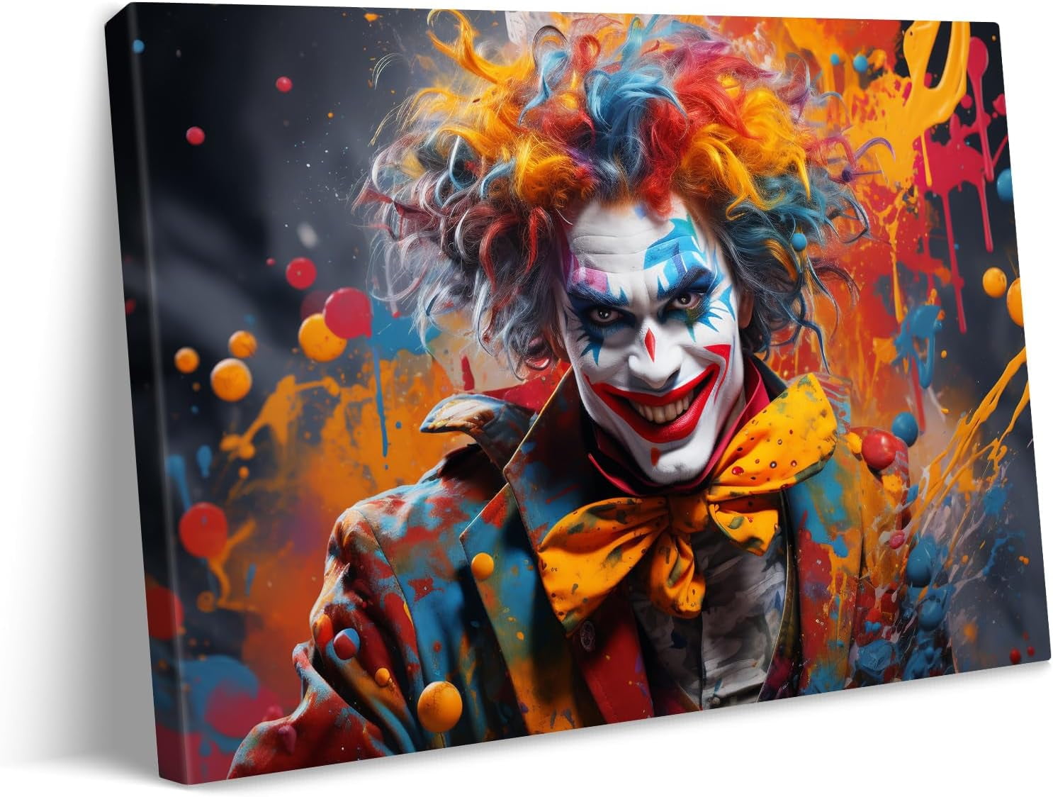 AEFER Joker Canvas Wall Art laughing Clown Portrait Painting Modern ...