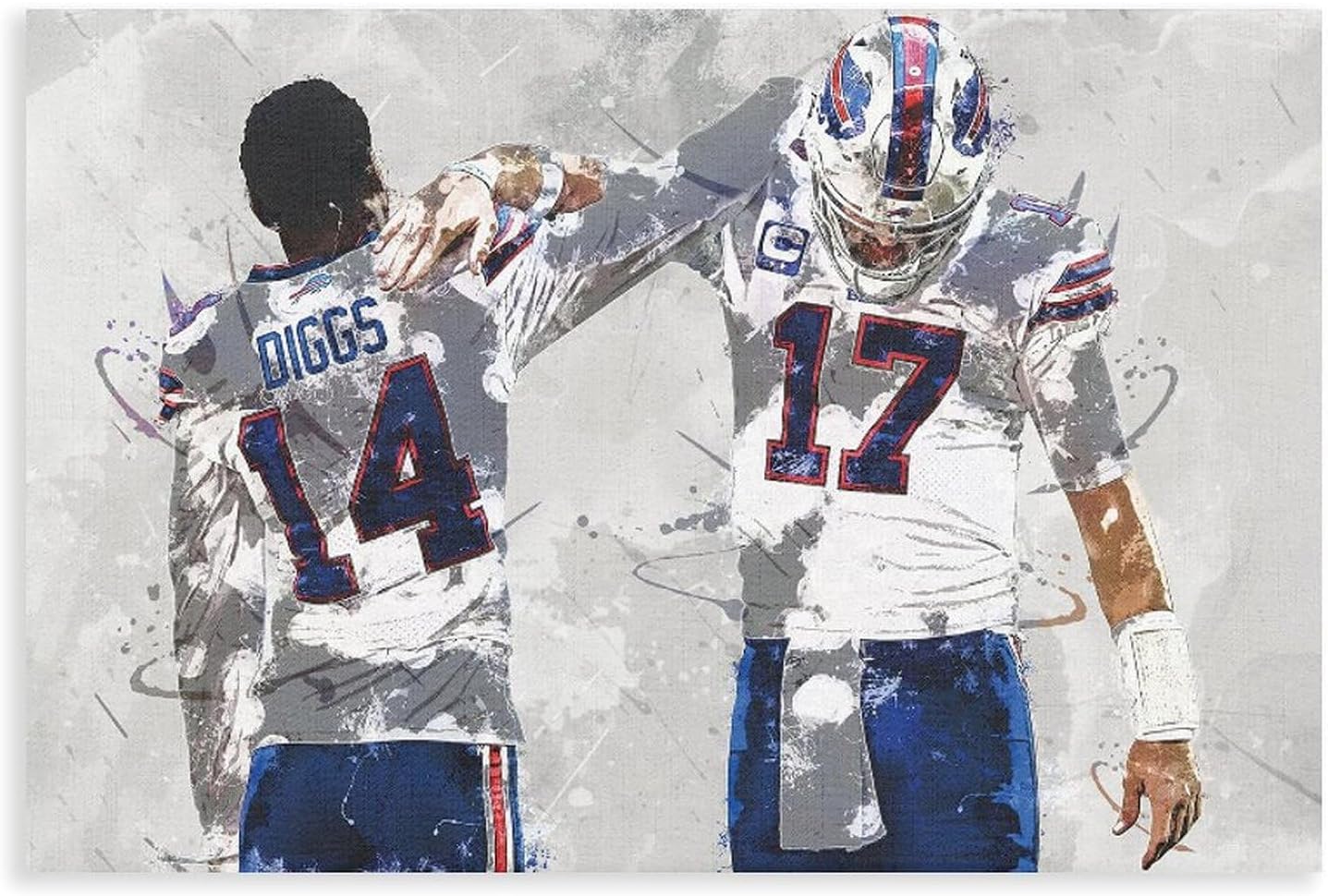 AEFER Josh Allen, Stefon Diggs Poster Football Canvas Posters Wall Art ...