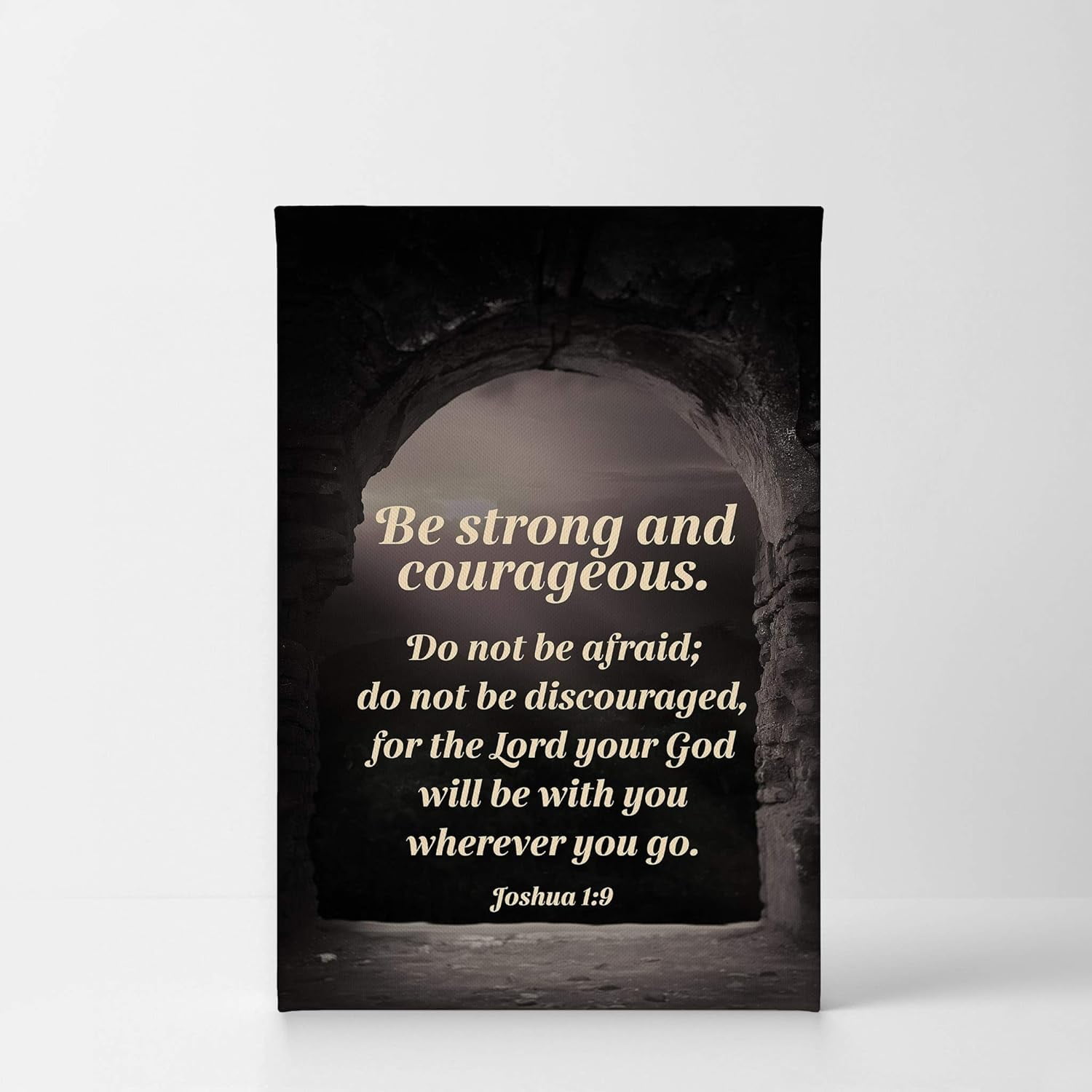 AEFER Joshua 1:9 Bible Verses Canvas Print Scripture Wall Decor Be Strong and Courageous Do Not ...