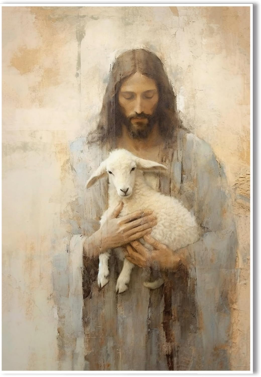 AEFER Journey Home Shepherd Print Watercolor Jesus Mural Modern ...