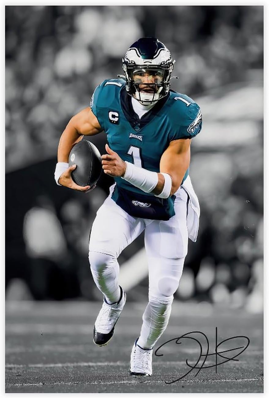 AEFER Justin Jefferson Signed Poster Football Canvas Bedroom Wall Decor ...