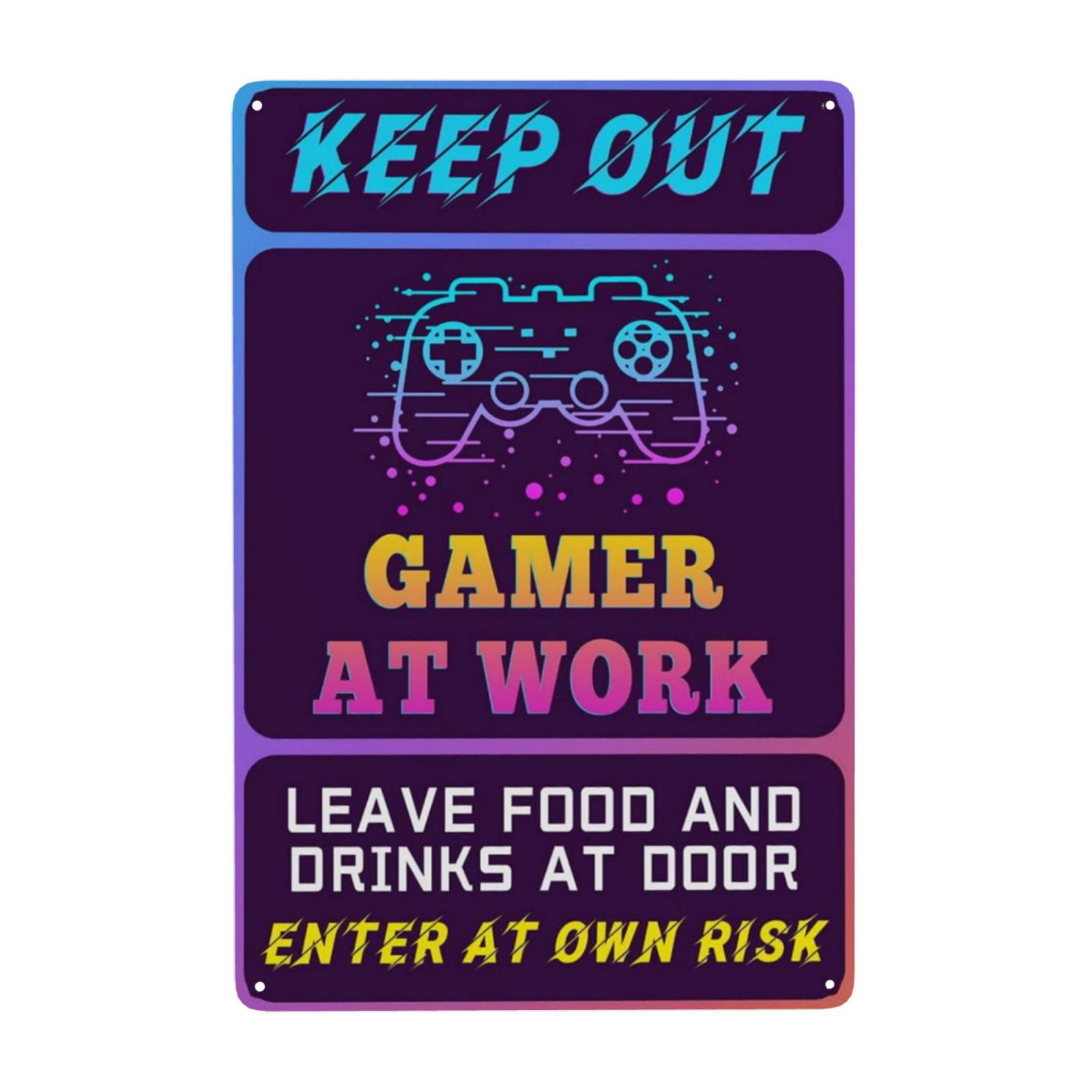 AEFER Keep Out Signs for Bedroom Door Retro Futuristic Metal Sign for ...