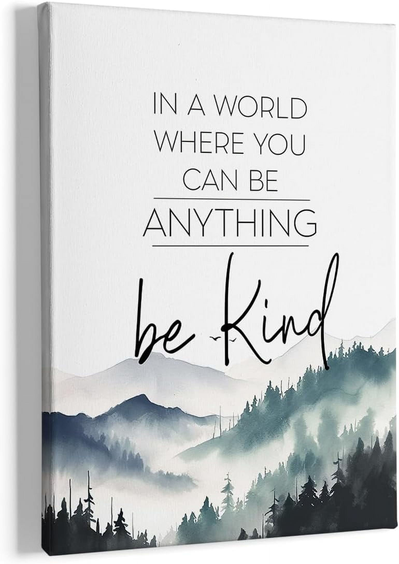 AEFER Be Kind Inspirational Wall Art Decor, Be Kind Sign Office ...