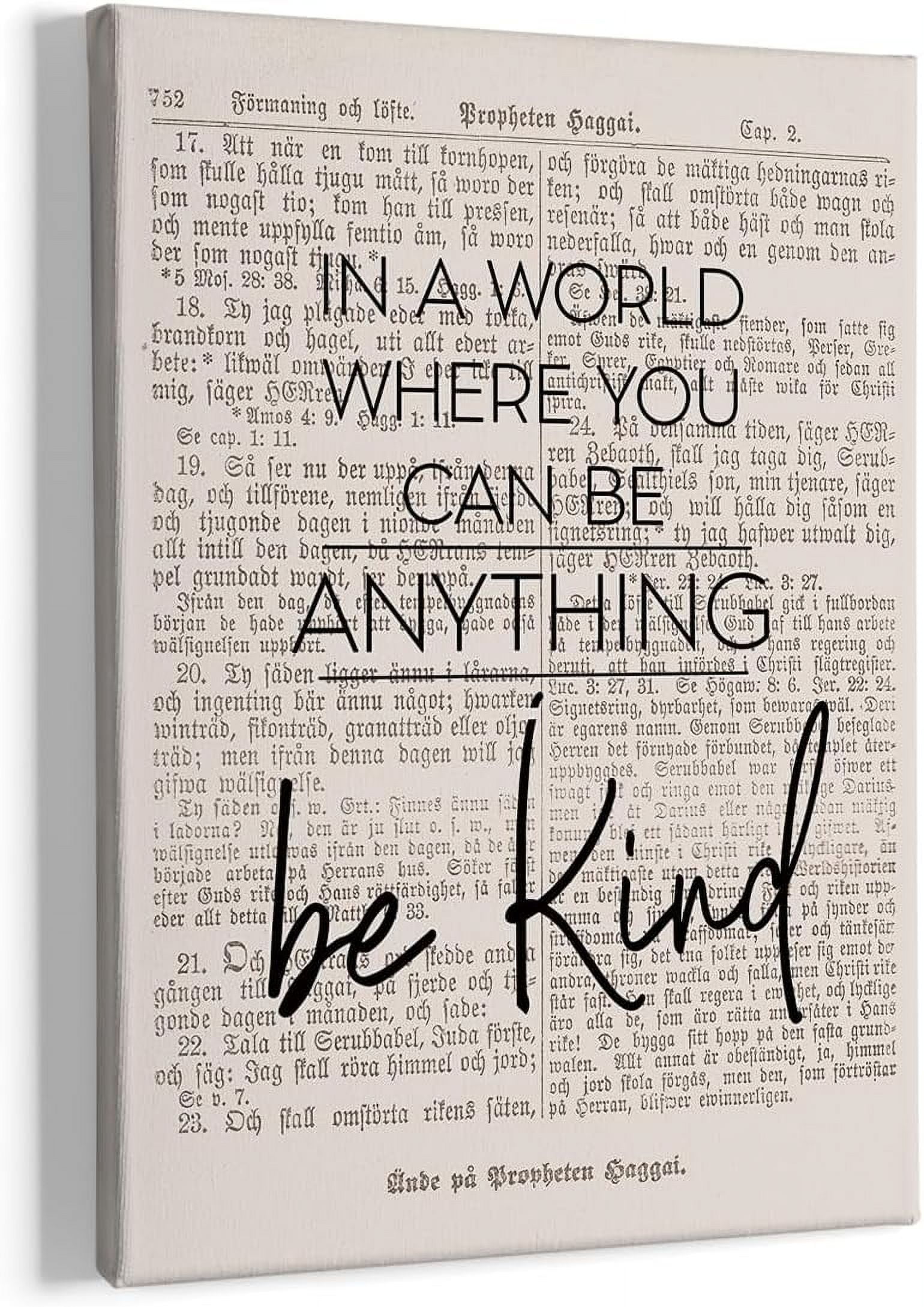 AEFER Be Kind Inspirational Wall Art Decor, Be Kind Sign Office ...