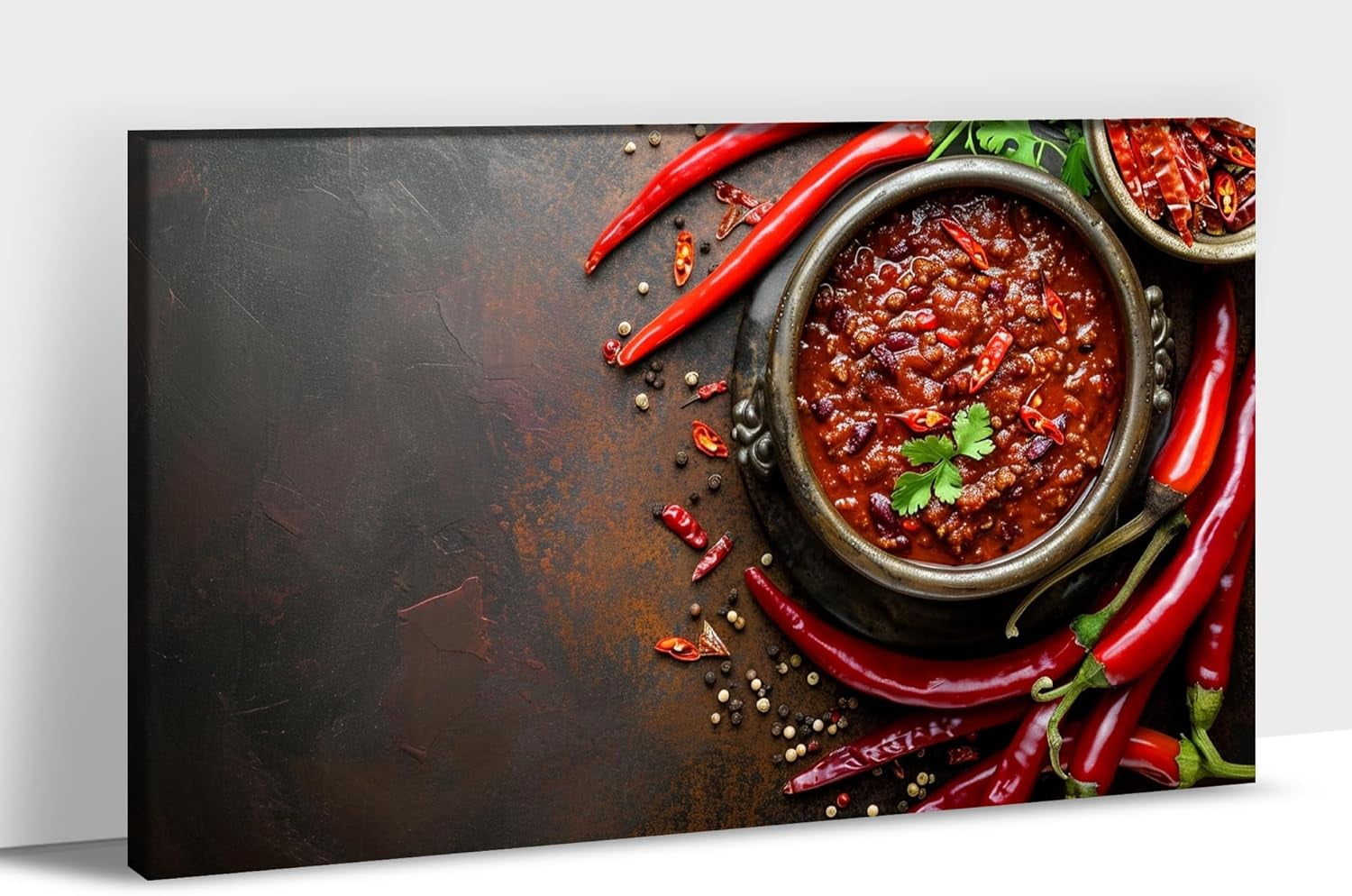 AEFER Kitchen Canvas Wall Art, Chili Rustic Wall Decor, Spicy Food ...