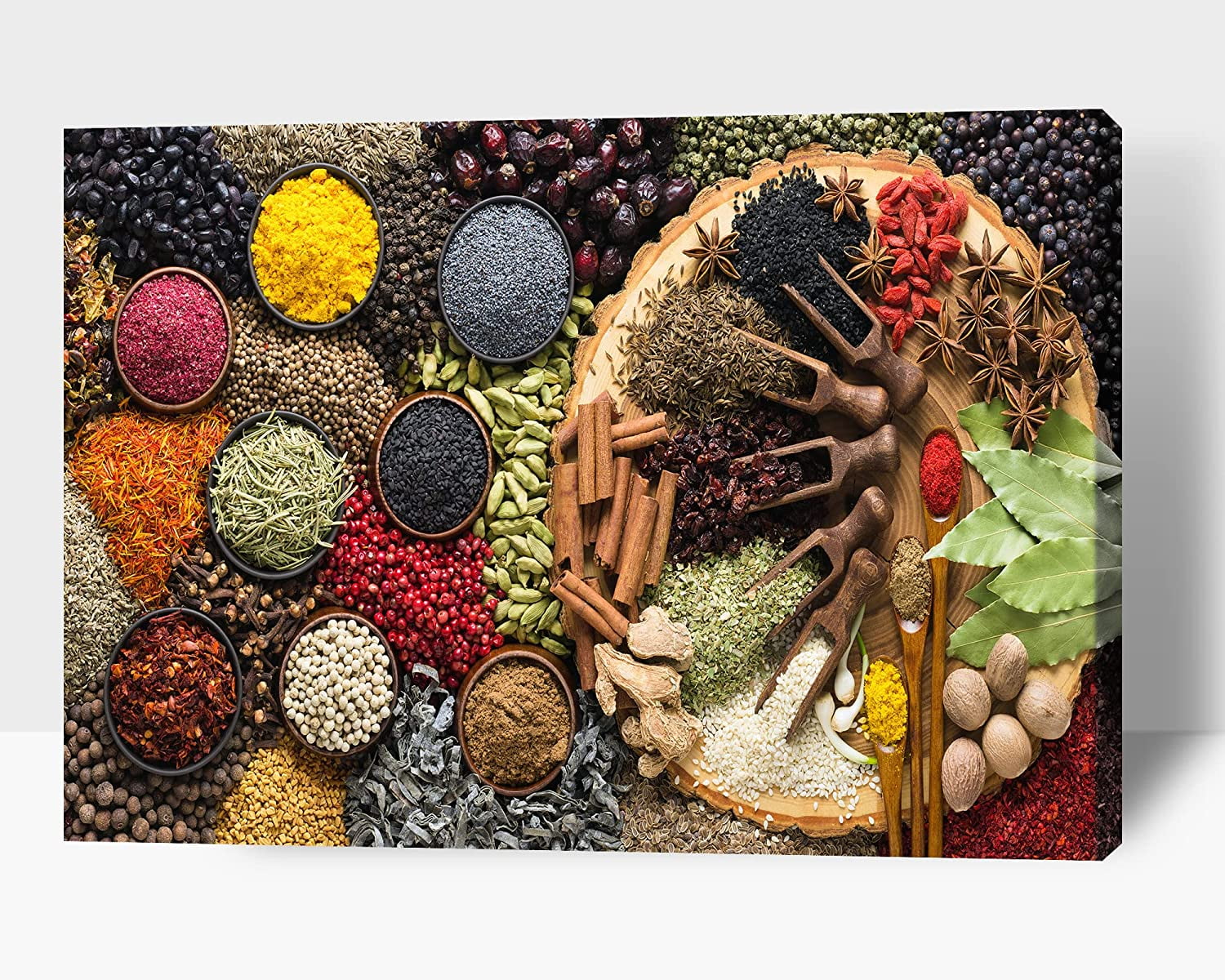 AEFER Kitchen Wall Decor Canvas Art, Colorful Spice Canvas Print for ...