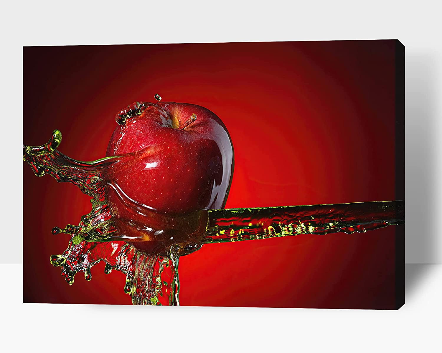 AEFER Kitchen Wall Decor Canvas Art, Red Apple Fruit Canvas Print for ...