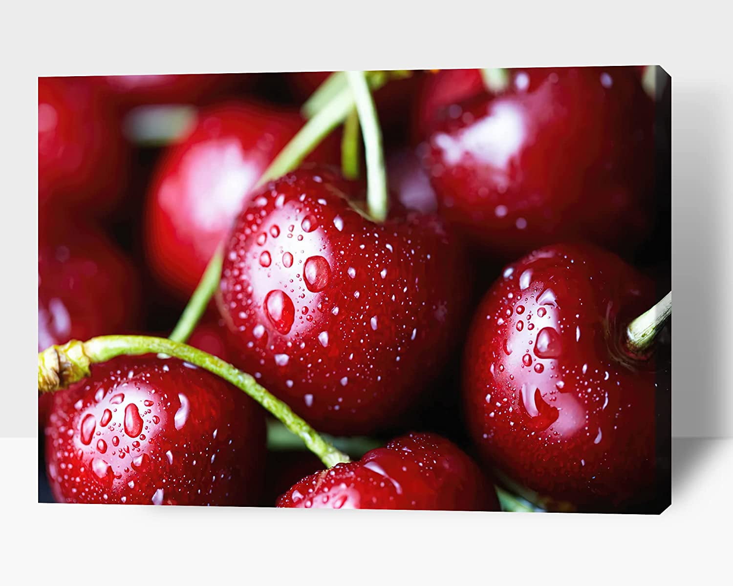 AEFER Kitchen Wall Decor Canvas Art, Red Cherry Fruit Canvas Print for ...