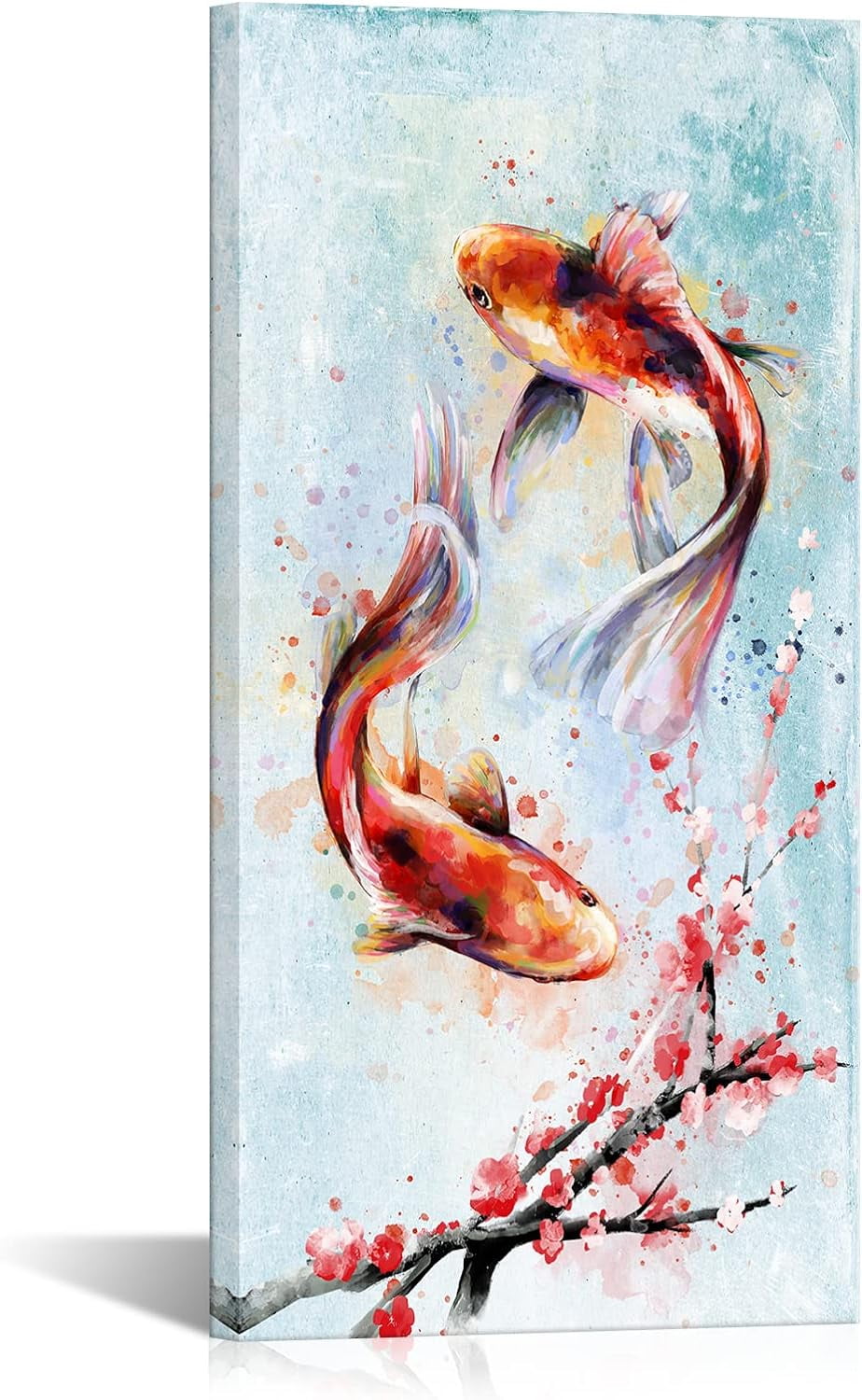 AEFER Koi Fish Canvas Wall Art Horizontal Traditional Chinese ...