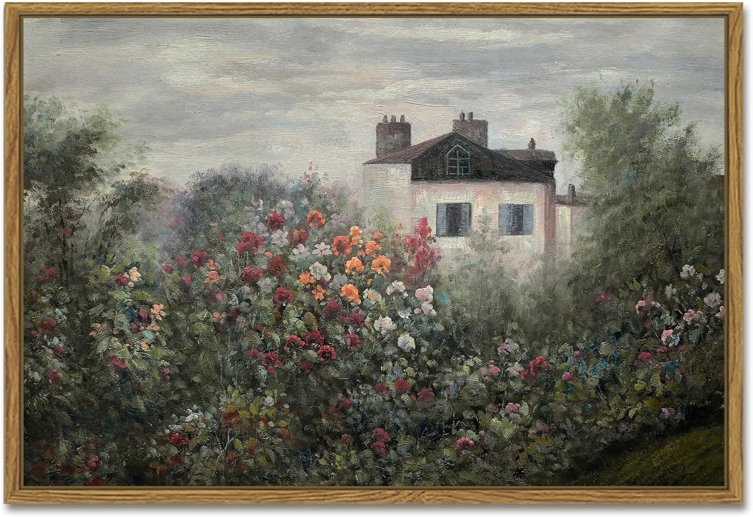 AEFER Landscape Framed Canvas Wall Art 16x24in Large Vintage Classical ...