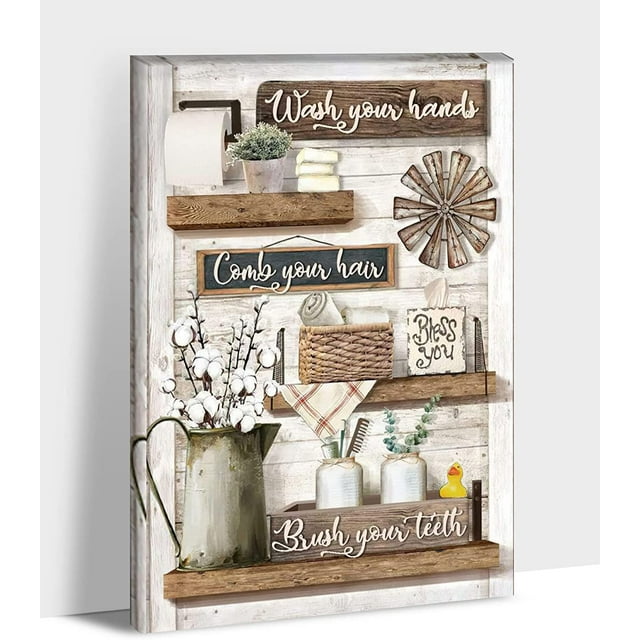 AEFER Large Bathroom Pictures for Wall - Farmhouse Bathroom Wall Art ...