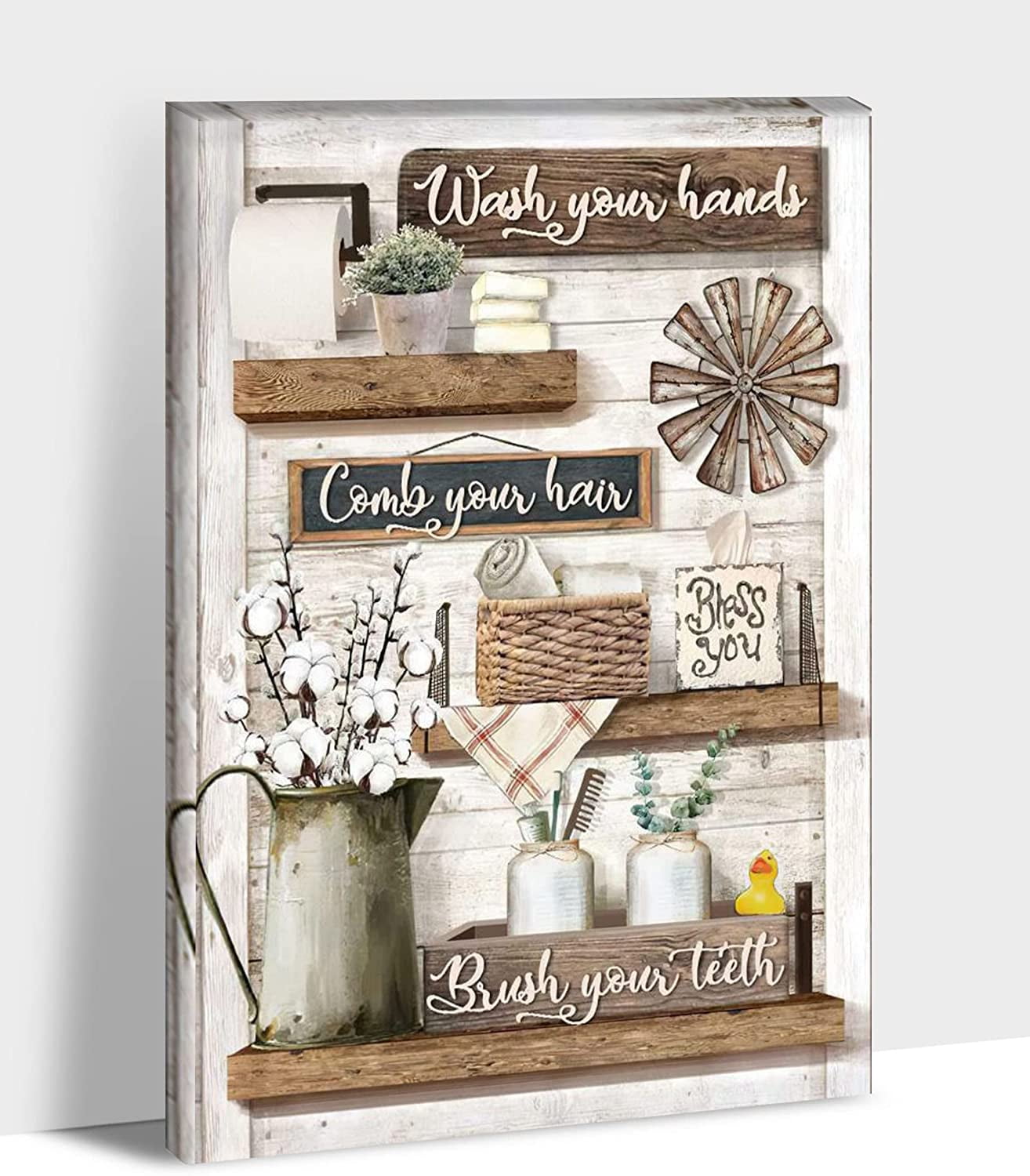 AEFER Large Bathroom Pictures for Wall - Farmhouse Bathroom Wall Art ...