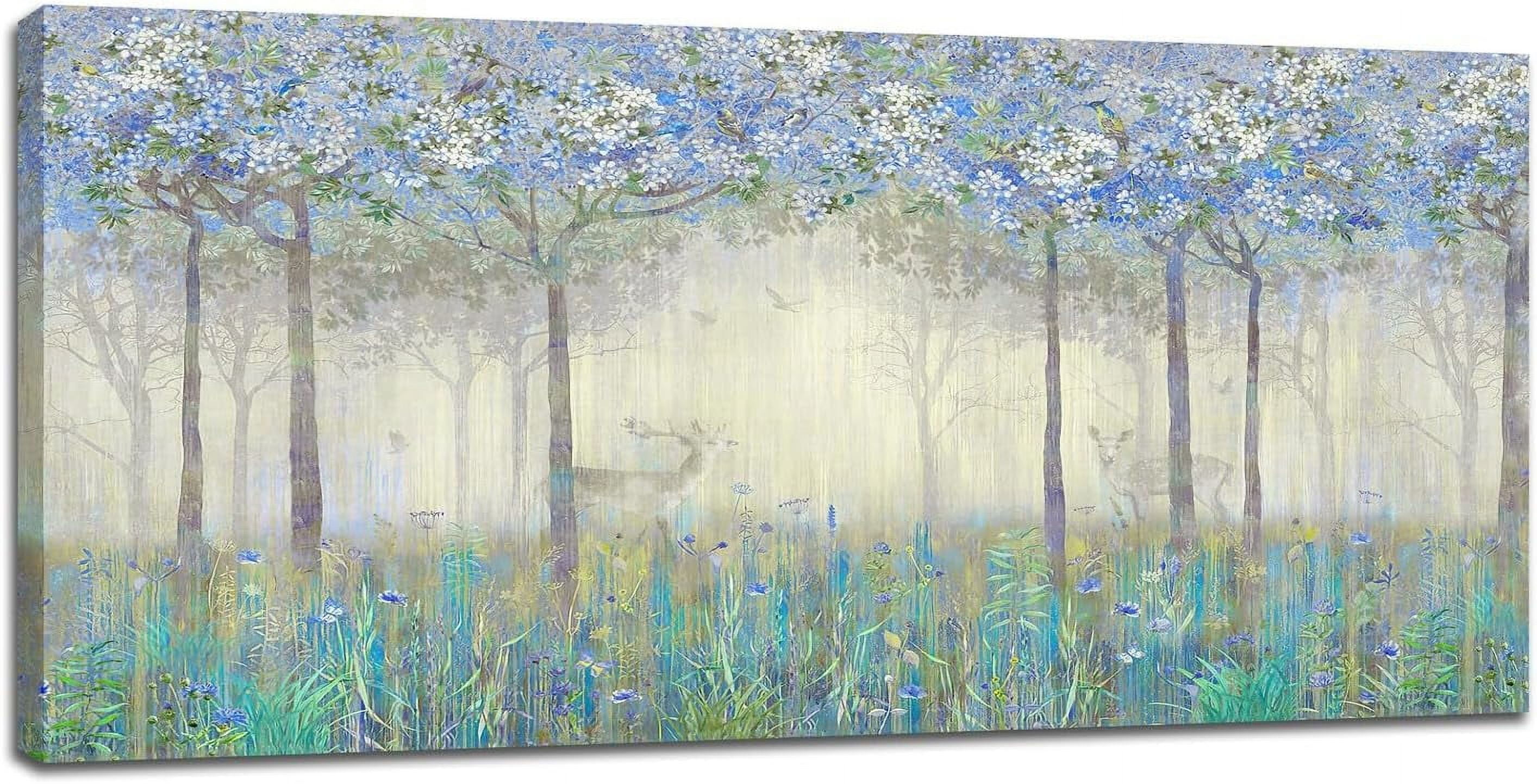 AEFER Large Canvas Wall Art Decor for Living Room Bedroom Forest Trees ...